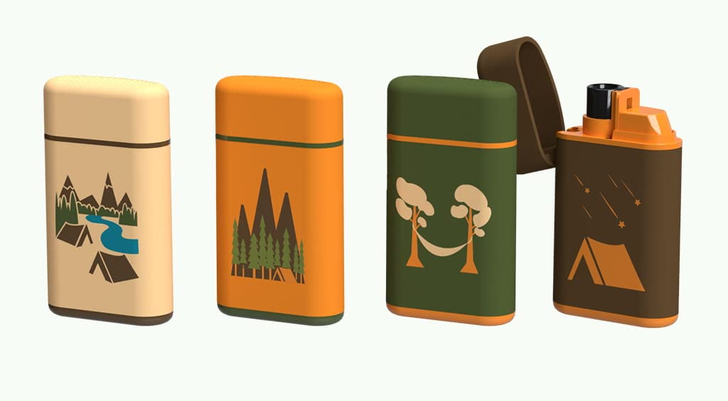 MK Lighter Outdoor Series Camper 4-Pack Assorted Designs, Refillable ...