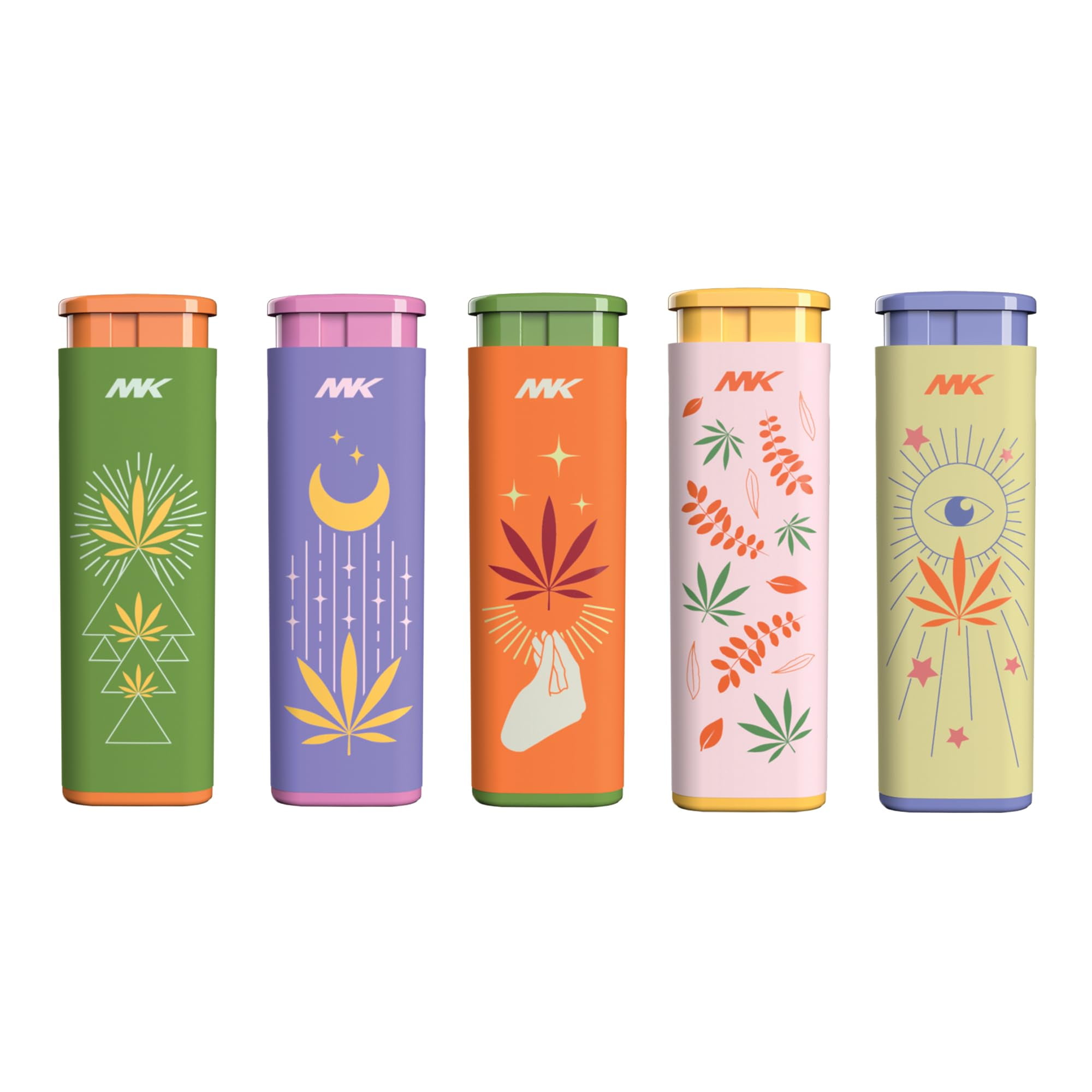 MK Lighter Wind Proof Jet Flame Lighters, 5PCS Striking Design Lighters ...