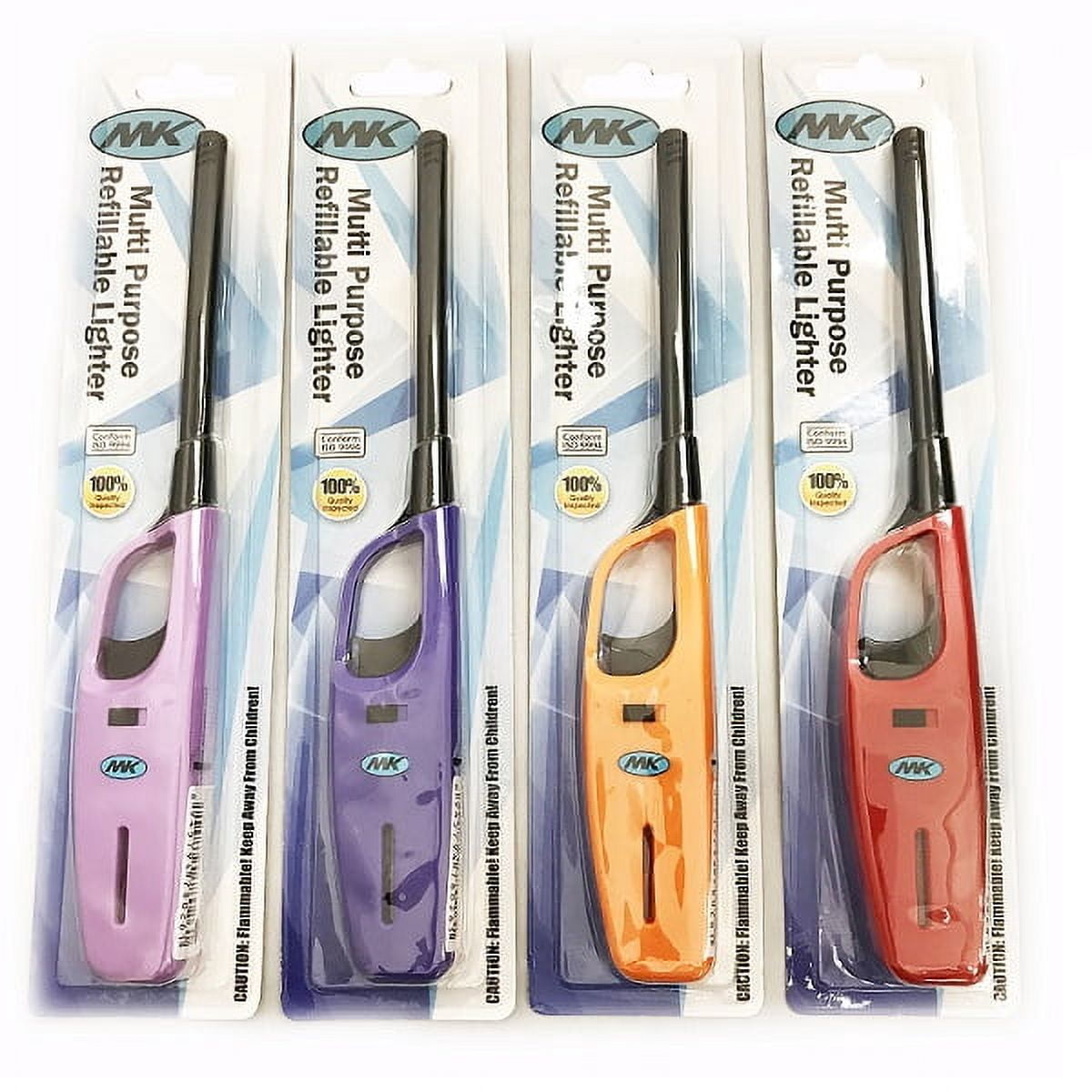 MK Multi-Purpose Refillable Lighters (Pack of 2) - Assorted Colors ...