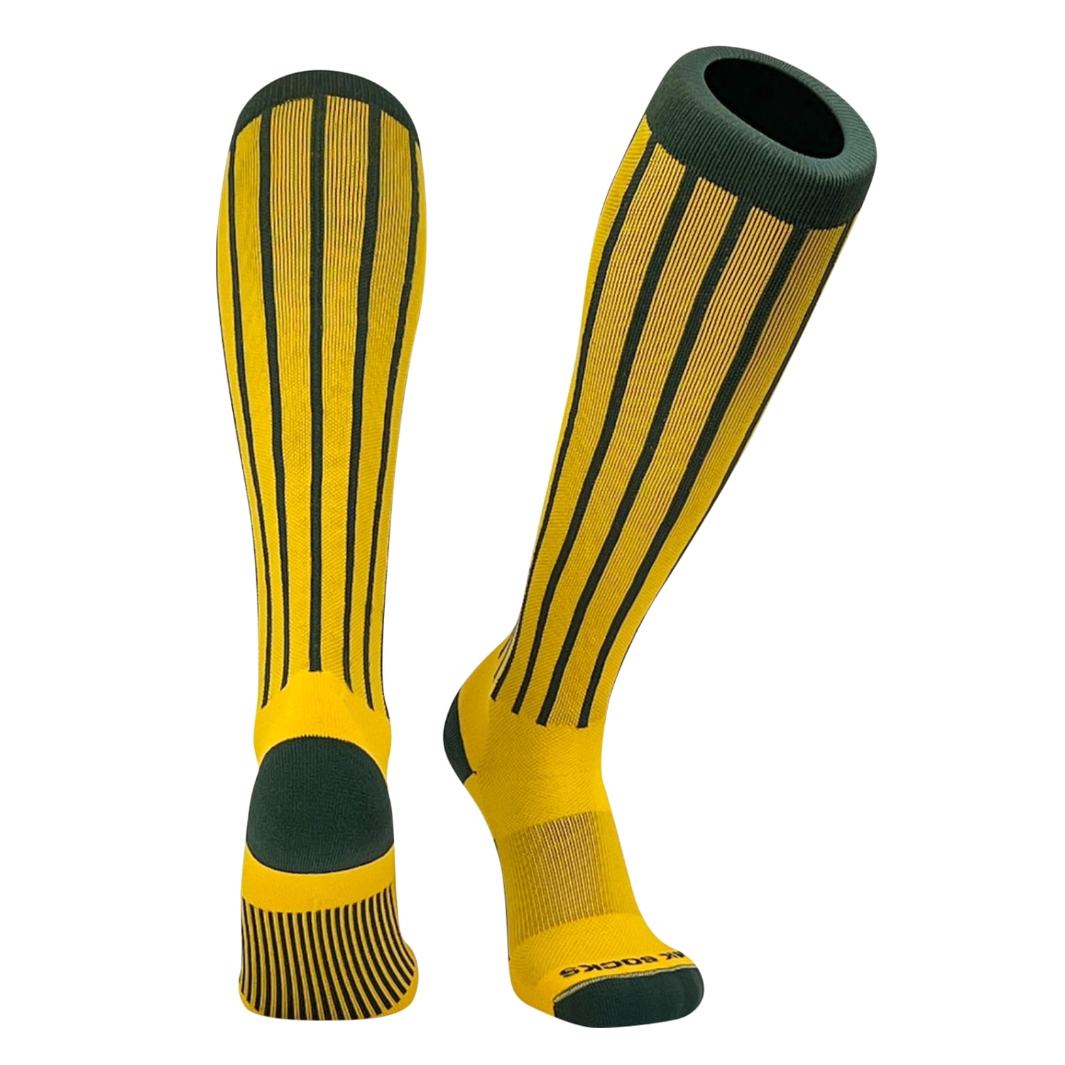 MK Socks Baseball Softball Pinstripe Knee high Socks - Green Gold (L ...