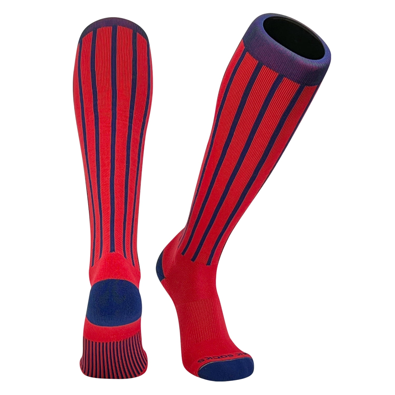 MK Socks Baseball Softball Pinstripe Knee high Socks - Navy, Red (M ...