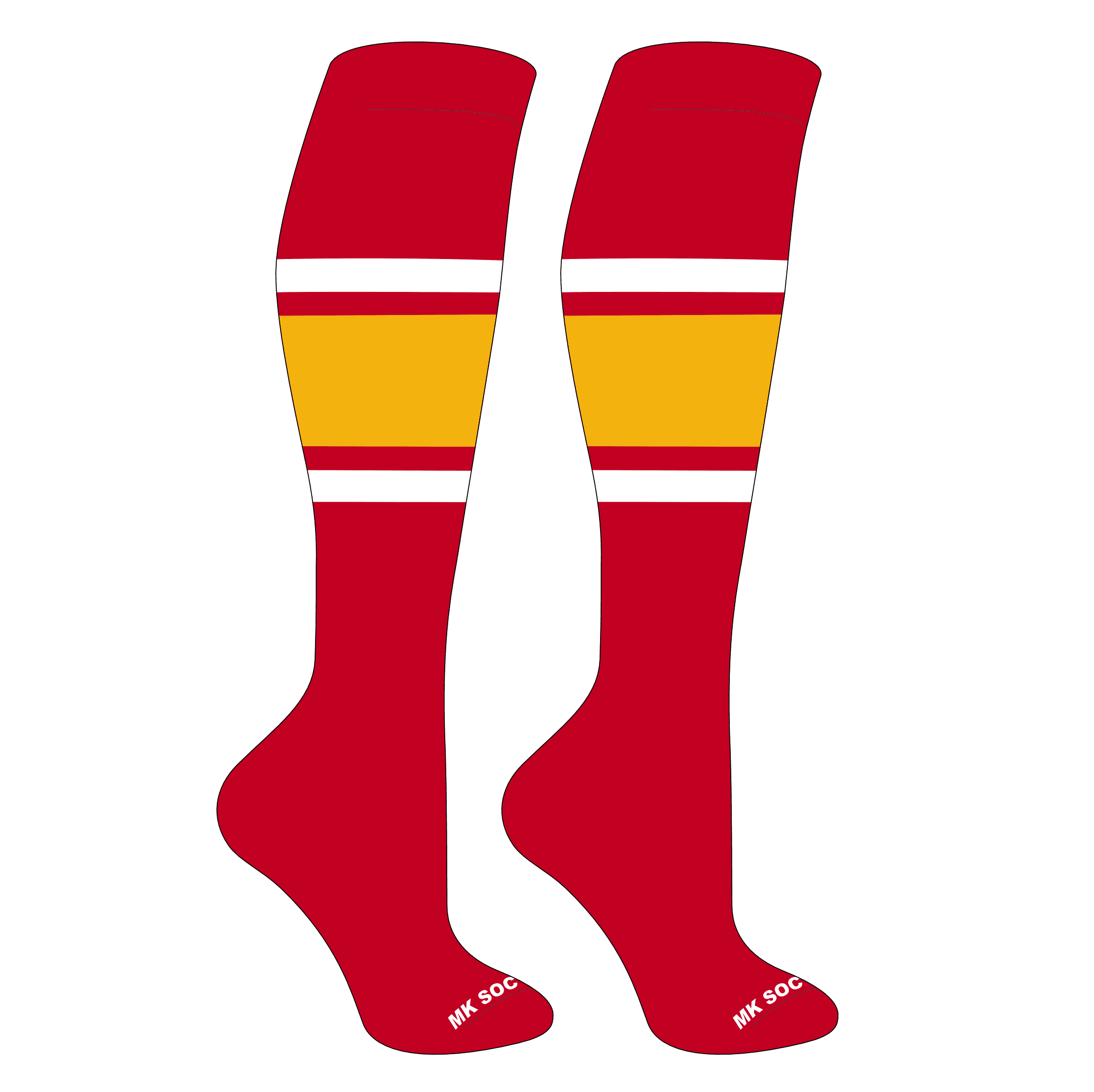 MK Socks Striped OTC Baseball, Softball, Football Socks (B) Red, White ...