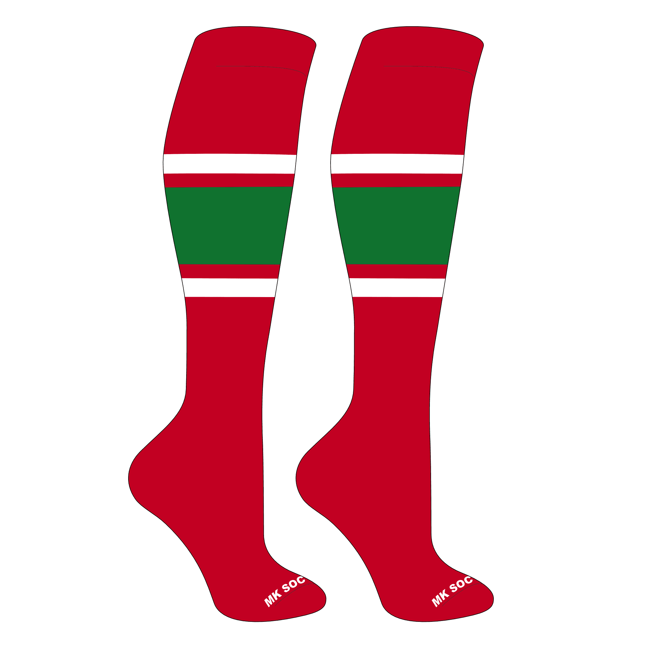 MK Socks Striped OTC Baseball, Softball, Football Socks (B) Red, White ...