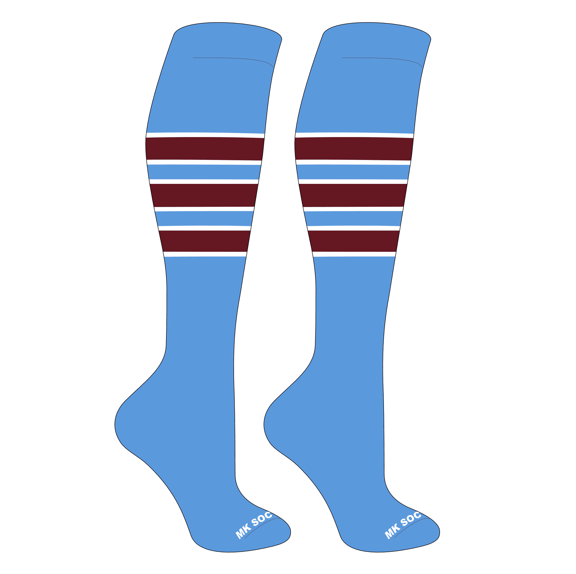 MK Socks Striped OTC Baseball, Softball, Football Socks (C) Columbia ...