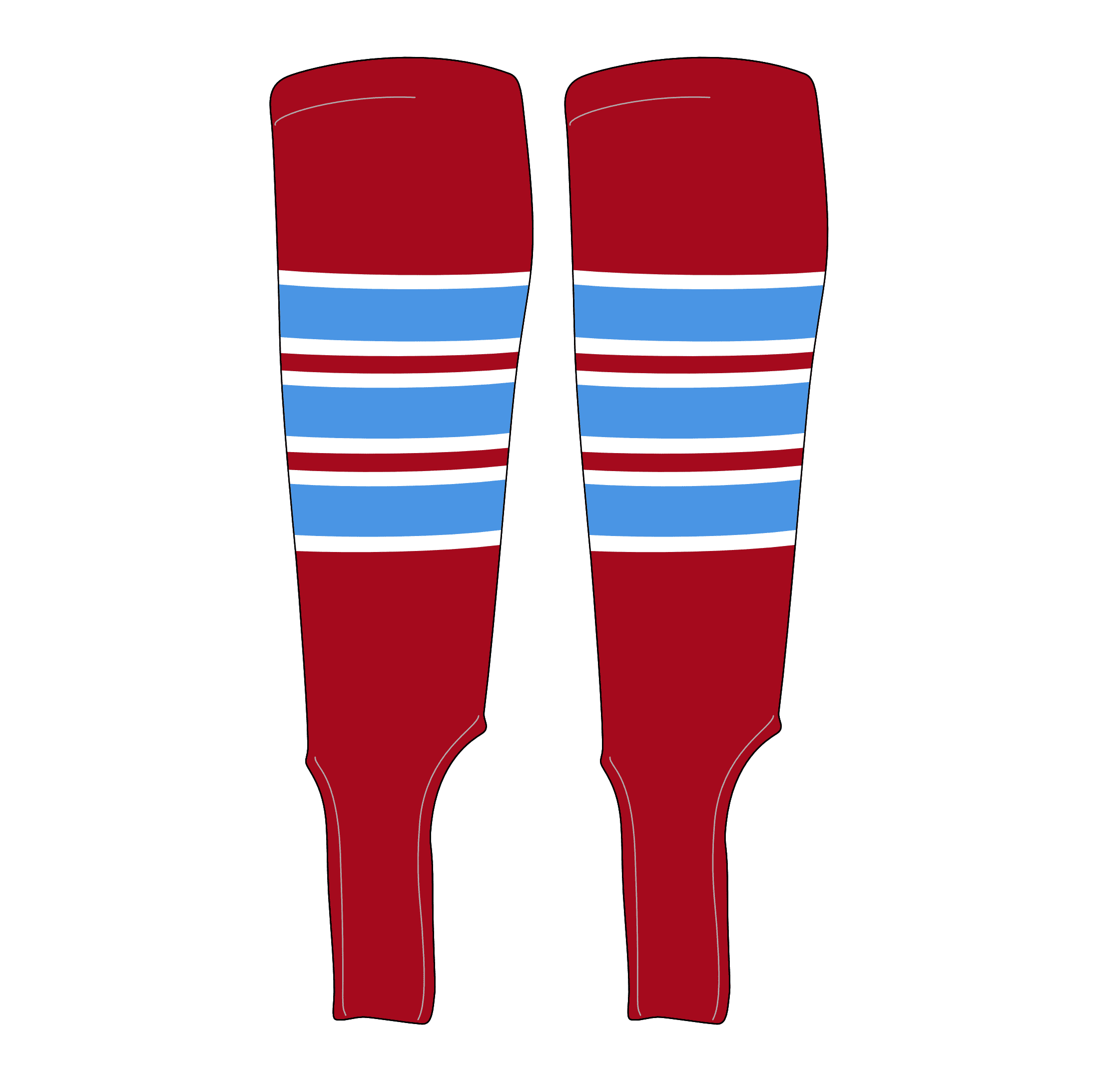 MK Socks Traditional Baseball Stirrups Pattern C-5 Red, White, Sky Blue ...