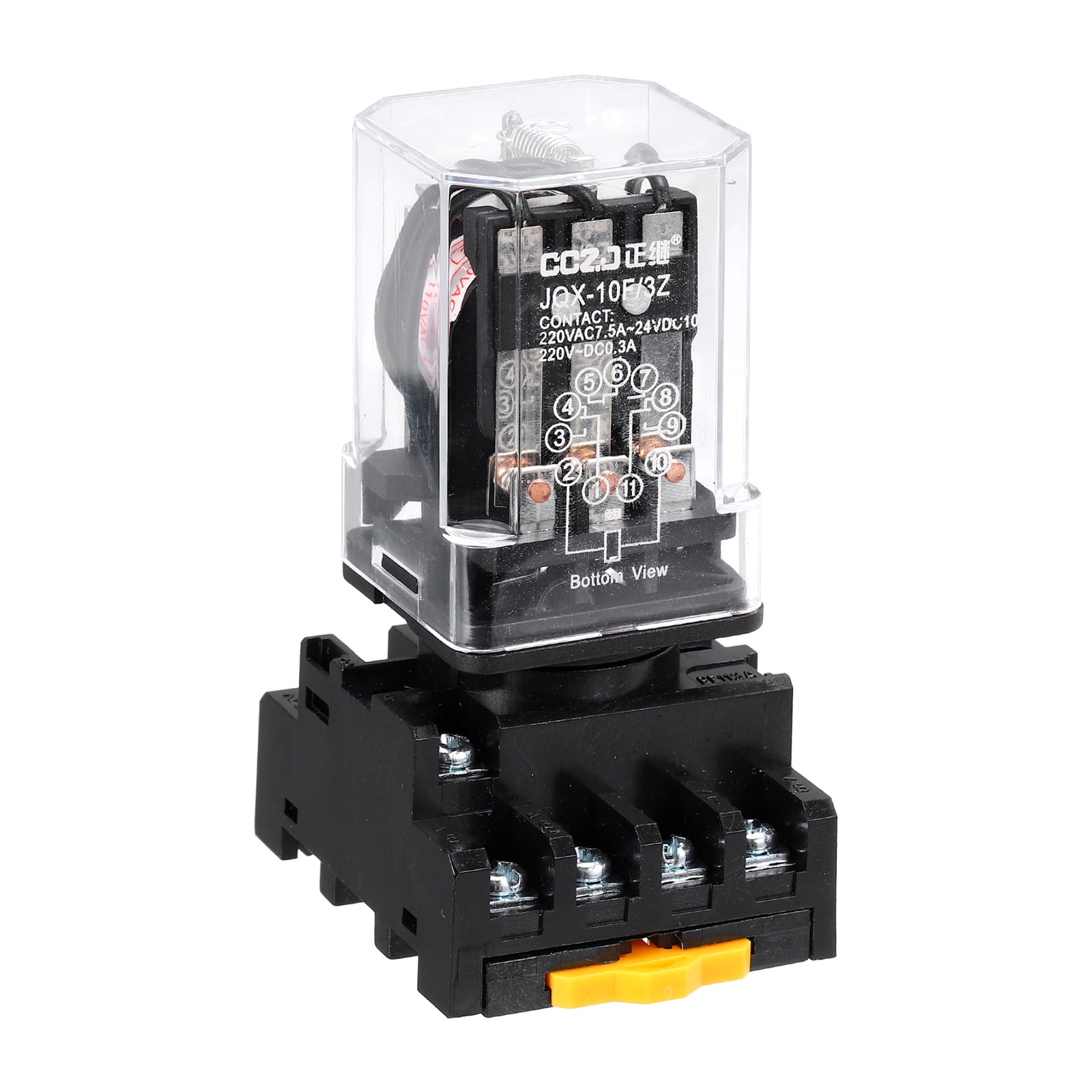 MK2P-I DPDT Power Relay,AC 110V 11 Pin Relay with Socket Base 3NC 3NO ...