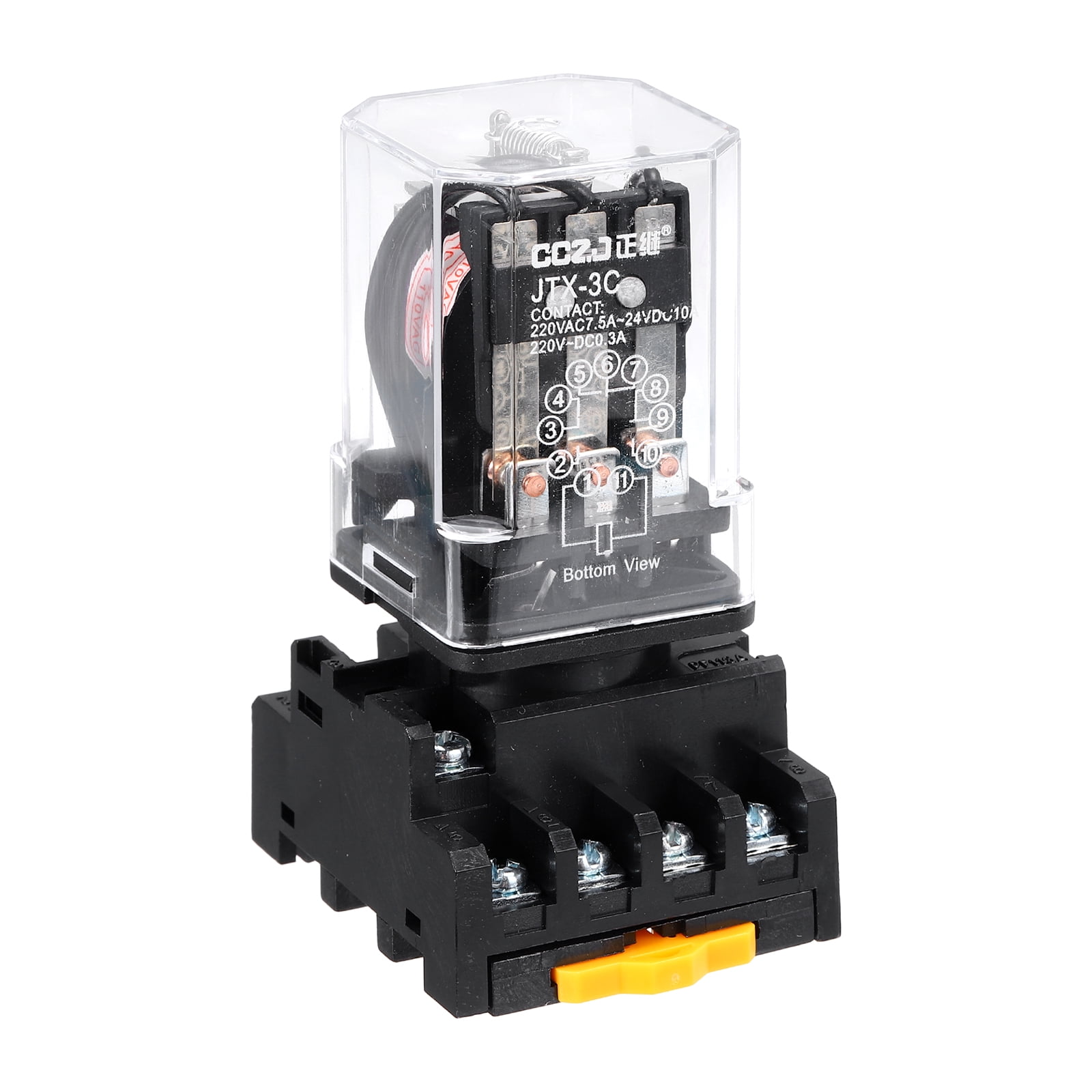 MK2P-I DPDT Power Relay, AC 110V 11 Pin Relay with Socket Base 3NC 3NO JTX-3C - Walmart.com