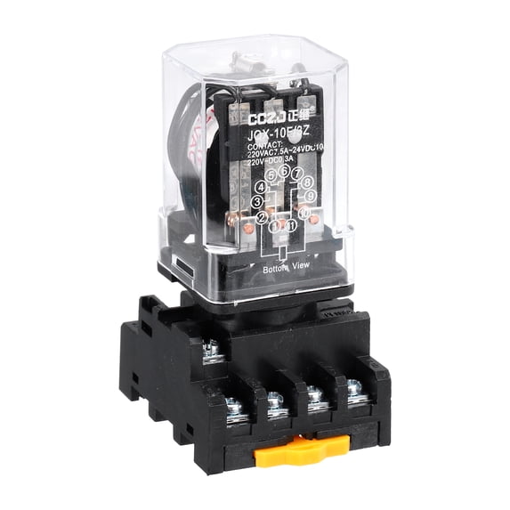 MK2P-I DPDT Power Relay, AC 12V 11 Pin Relay with Socket Base 3NC 3NO ...
