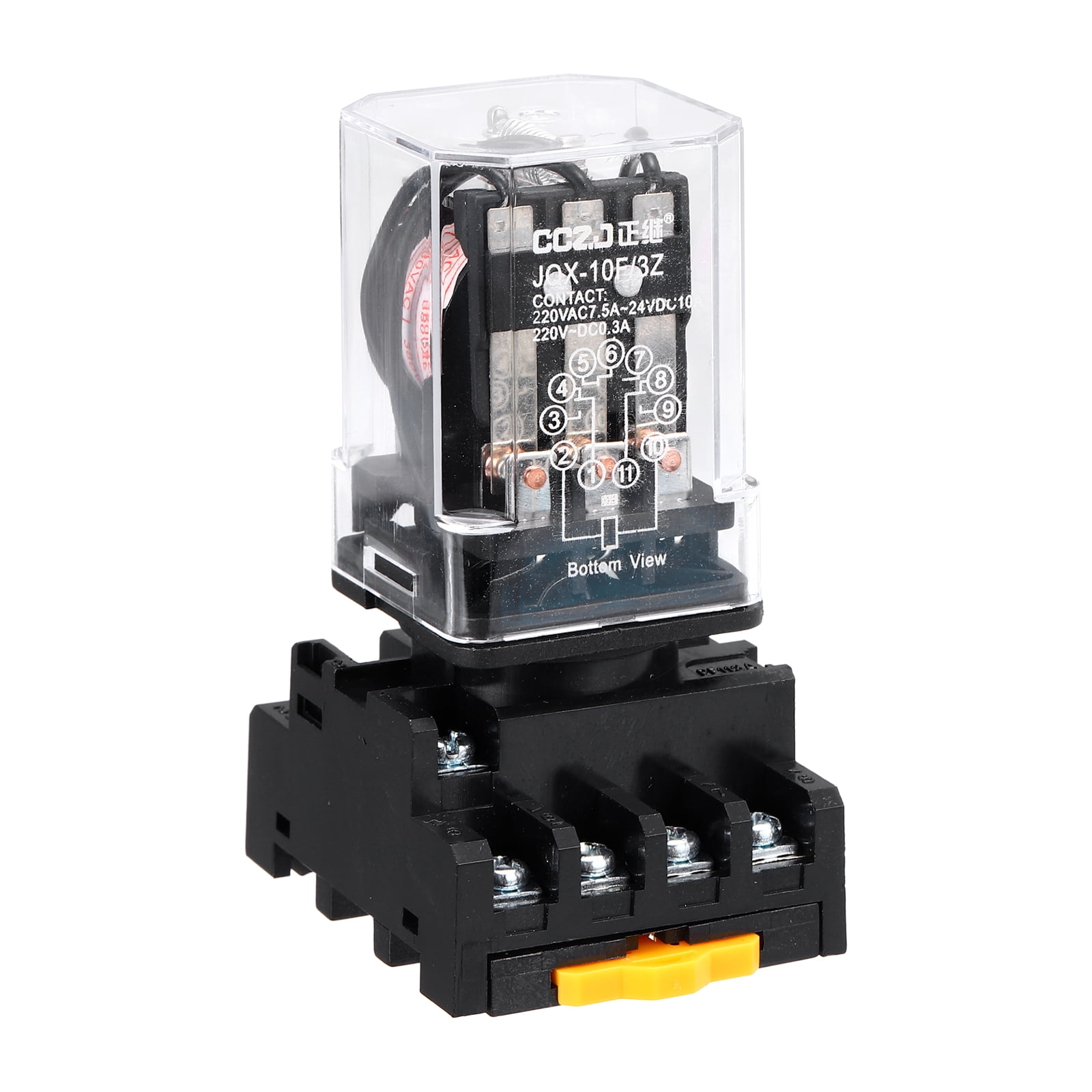 MK2P-I DPDT Power Relay,AC 380V 11 Pin Relay with Socket Base 3NC 3NO ...