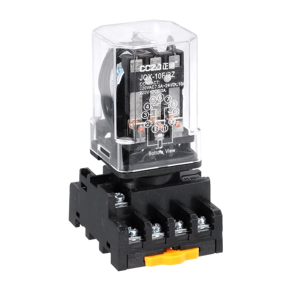 MK2P-I DPDT Power Relay, DC 12V 11 Pin Relay with Socket Base 3NC 3NO ...