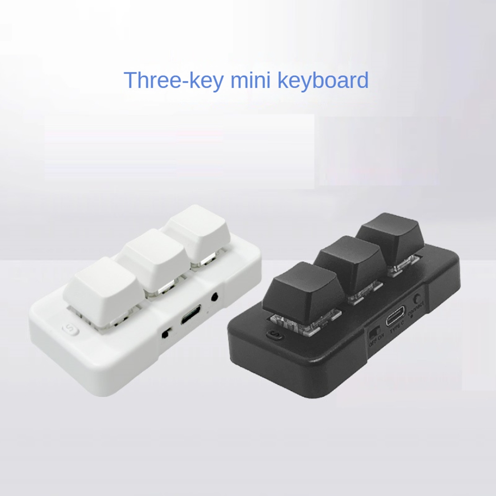 MK321BT 3-Key Mini Customized Mechanical Keyboard Blue Switch USB+BT ...