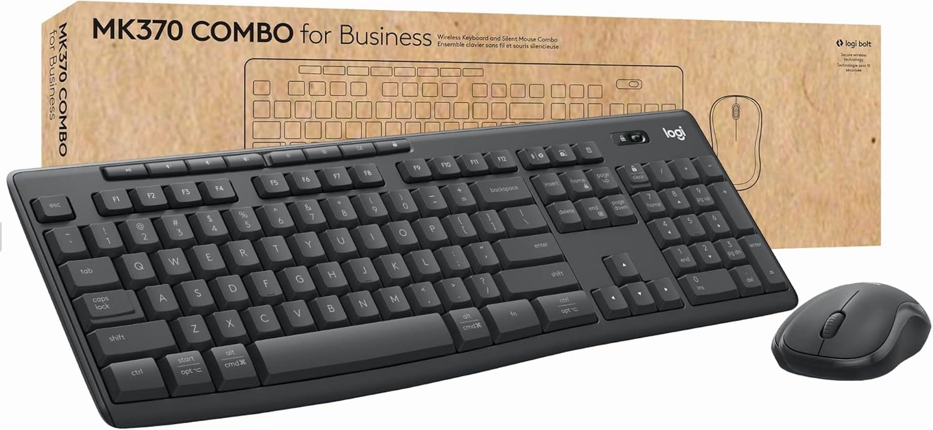 MK370 Combo for Business, Wireless Full-Size Keyboard and Mouse, Secure ...