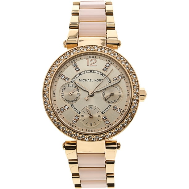 MK6110 Chronograph Mini Parker Blush and Rose Gold-Tone Stainless Steel ...