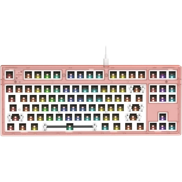 MK870 CMMK 87 Keys RGB Modular Mechanical Keyboard, 80% TKL Wired Gaming Keyboard DIY Kit w/Hot ...