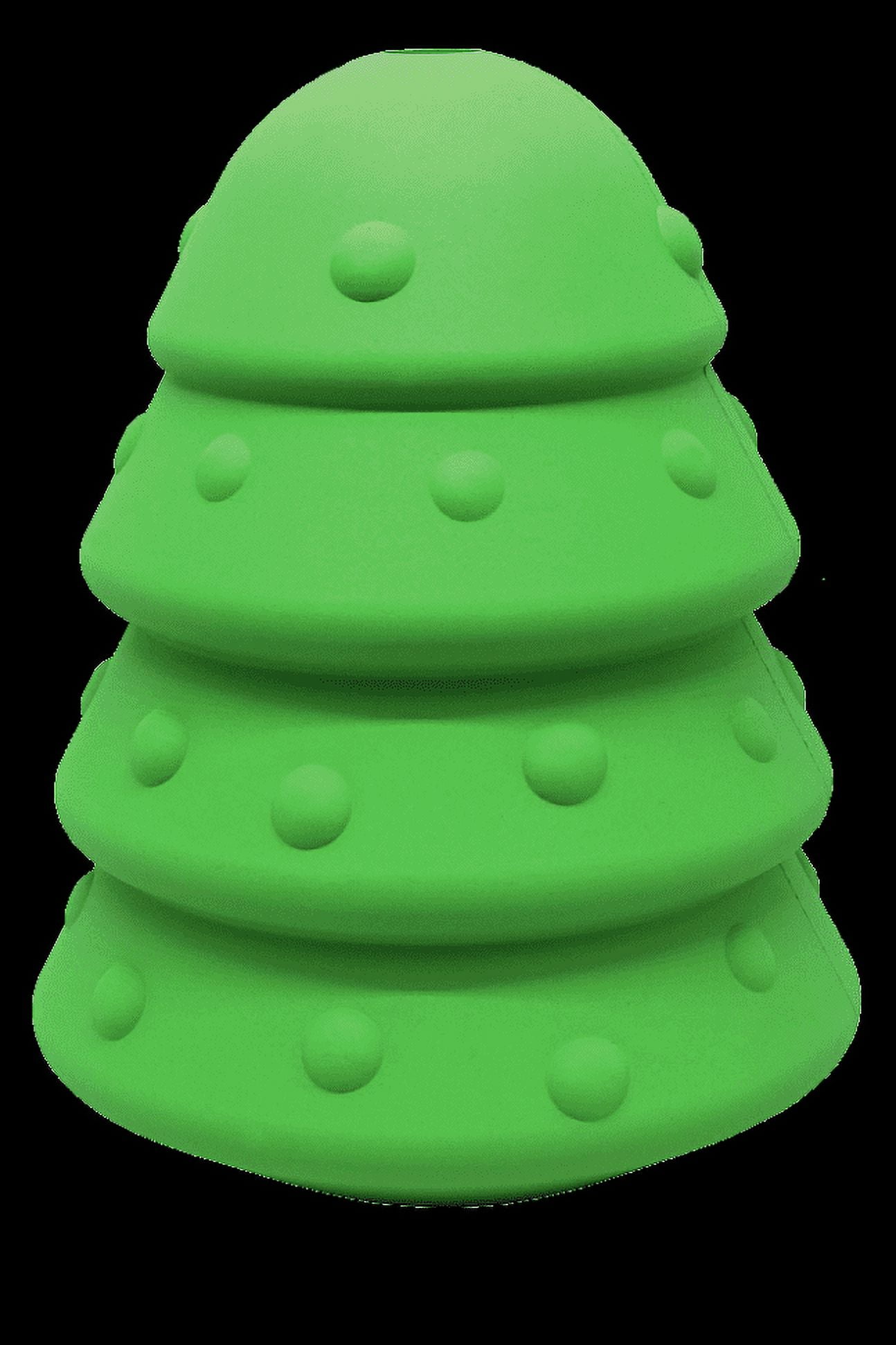 MKB Christmas Tree Durable Rubber Chew Toy & Treat Dispenser Green ...