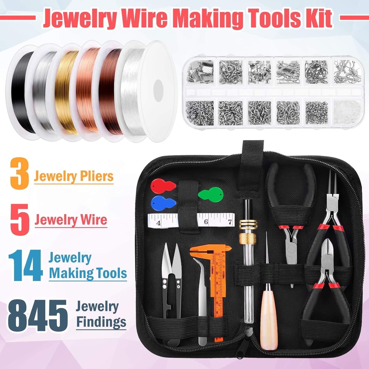 Jewelry Bead Making Kit – Craft Rings, Necklaces, Bracelets with Perler ...