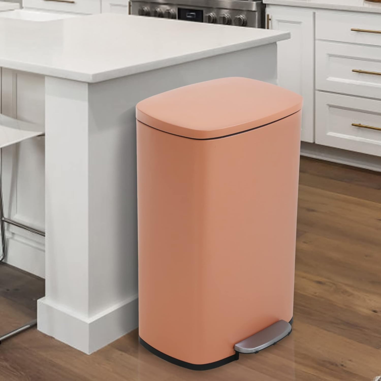 MKDLUFEI Kitchen Trash Can 13 Gallon with Lid, Foot Pedal, Inner Bucket ...