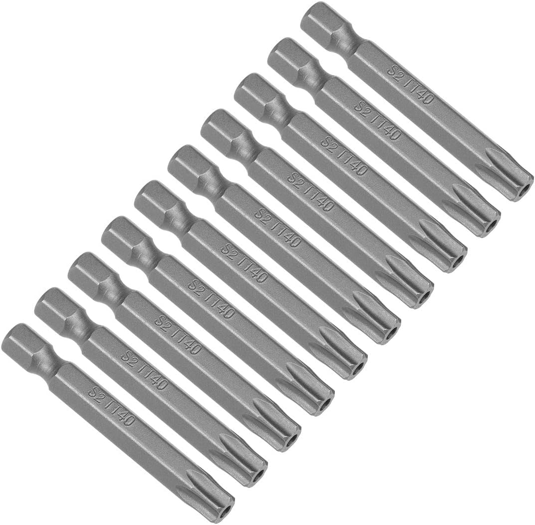 MKEUDQ-10 Pcs T40 Magnetic Torx Screwdriver Bits, 1/4 Inch Hex Shank 2 ...