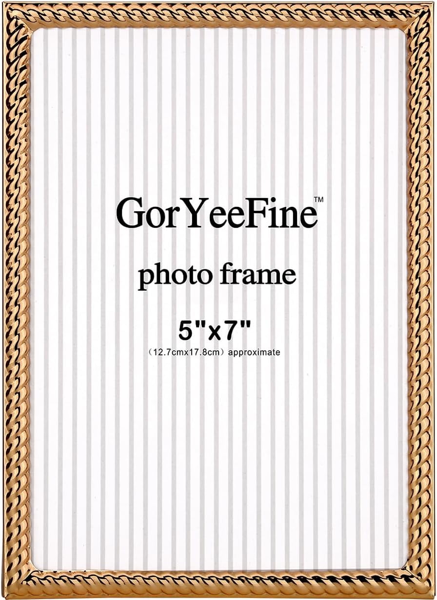 MKEUDQ-5x7'' Gold Rope Design Metal Picture Frames with Hi Quality ...