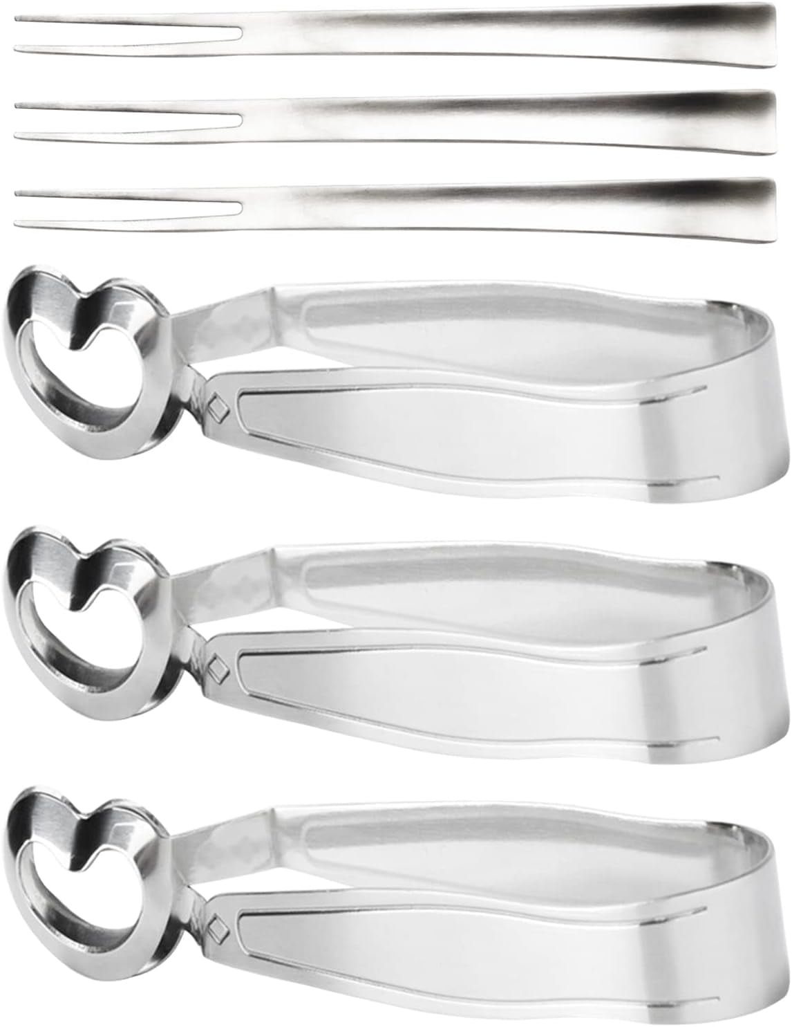 MKEUDQ-6 PCS Escargot Tongs Stainless Steel Kitchen Food Tong with ...