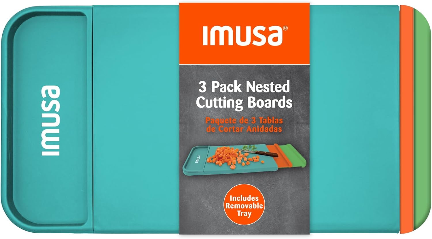 MKEUDQ-IMUSA Nesting Cutting Board Set with Removable Tray \u2013 4 ...