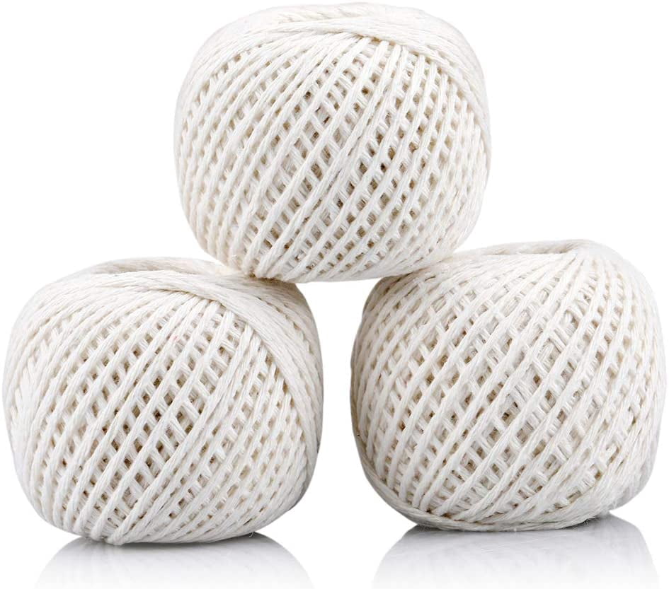 MKEUDQ-Natural White Cotton Cooking Twine 984 Feet - Food Safe Kitchen ...