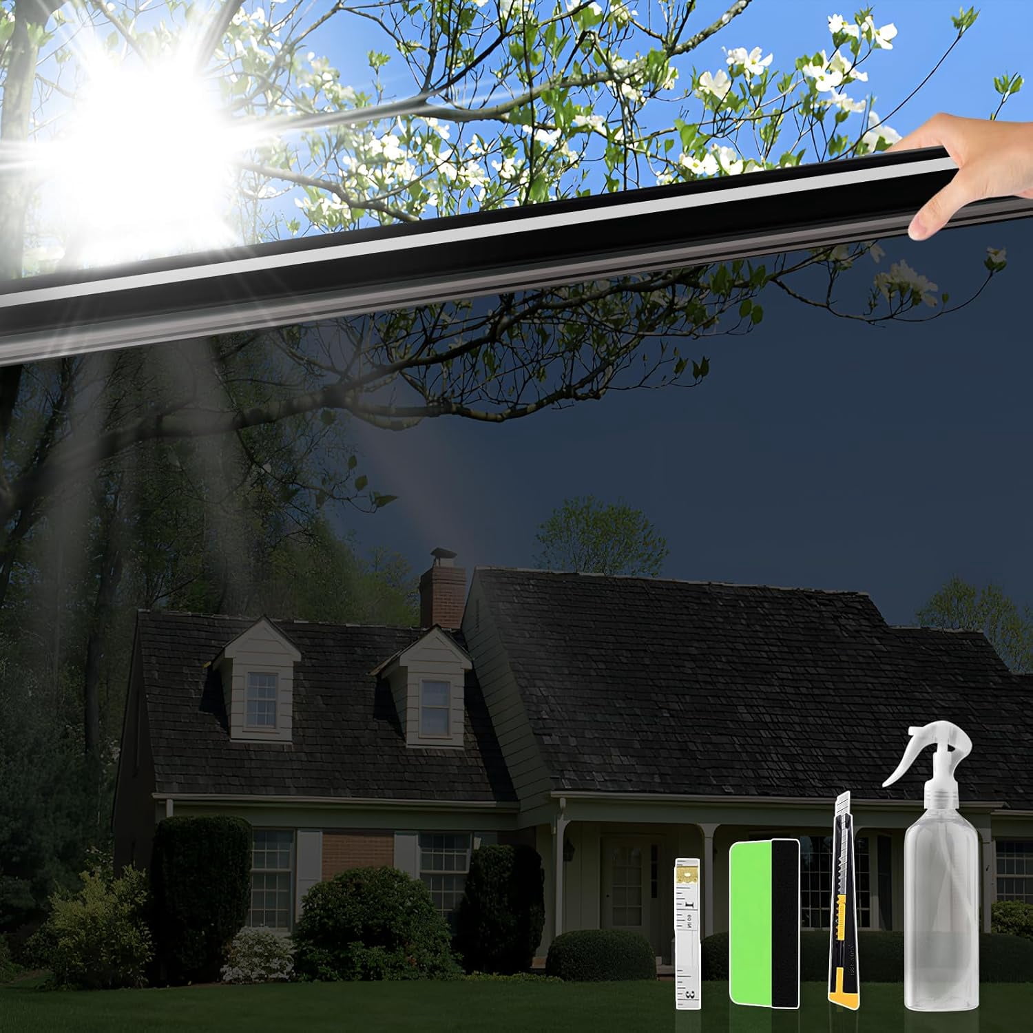 MKEUDQ-One Way Window Privacy Film with Free Tools Sun Blocking Windows ...