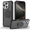 MKEUDQ-Silicone Case for iPhone 16 Pro Max with Stand, 360° Rotatable ...