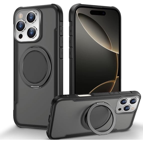MKEUDQ-Silicone Case for iPhone 16 Pro Max with Stand, 360° Rotatable ...