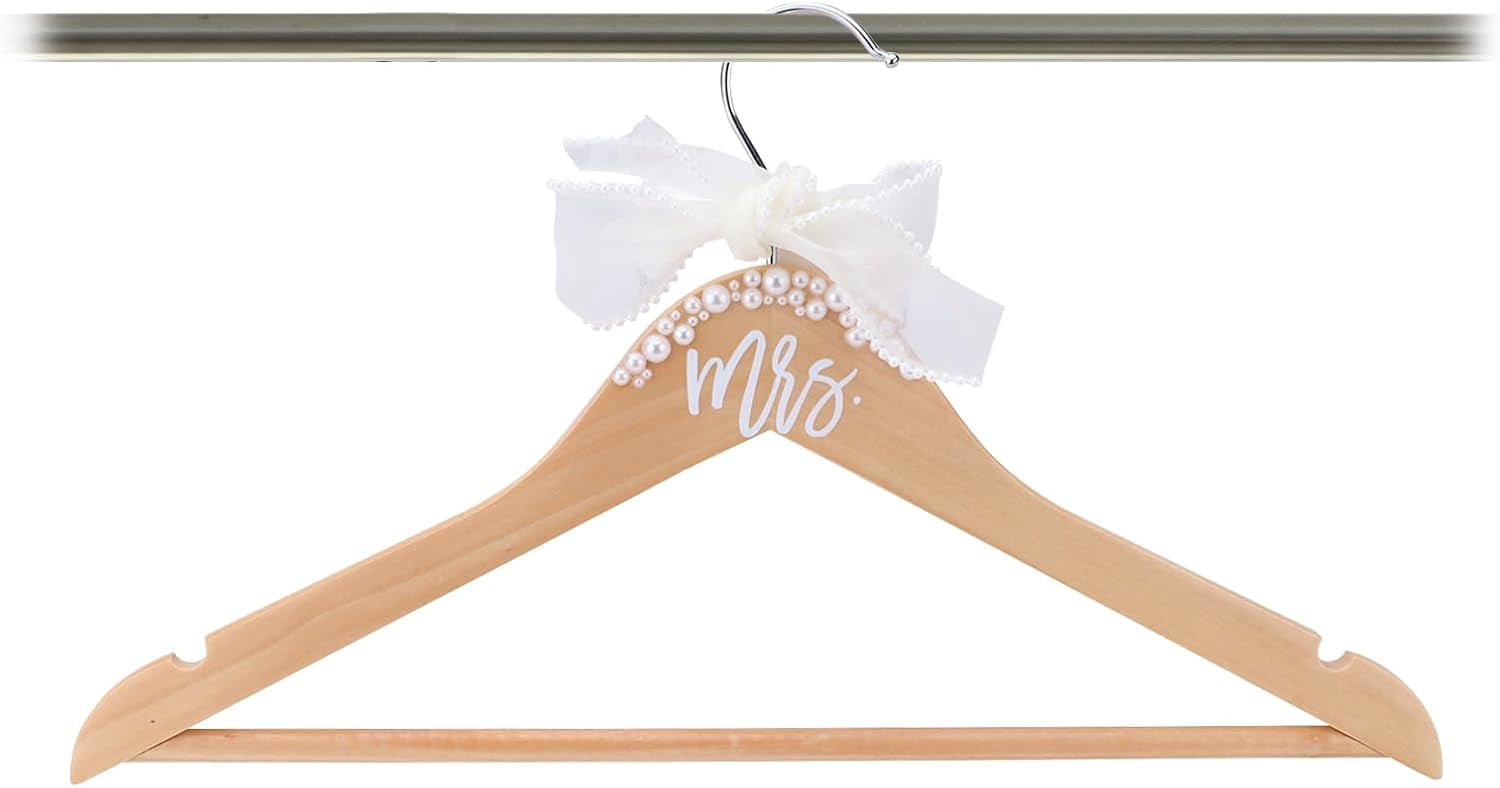 MKEUDQ-Wooden Mrs. Bride Hanger for Wedding Dress, Elegant Bridal ...
