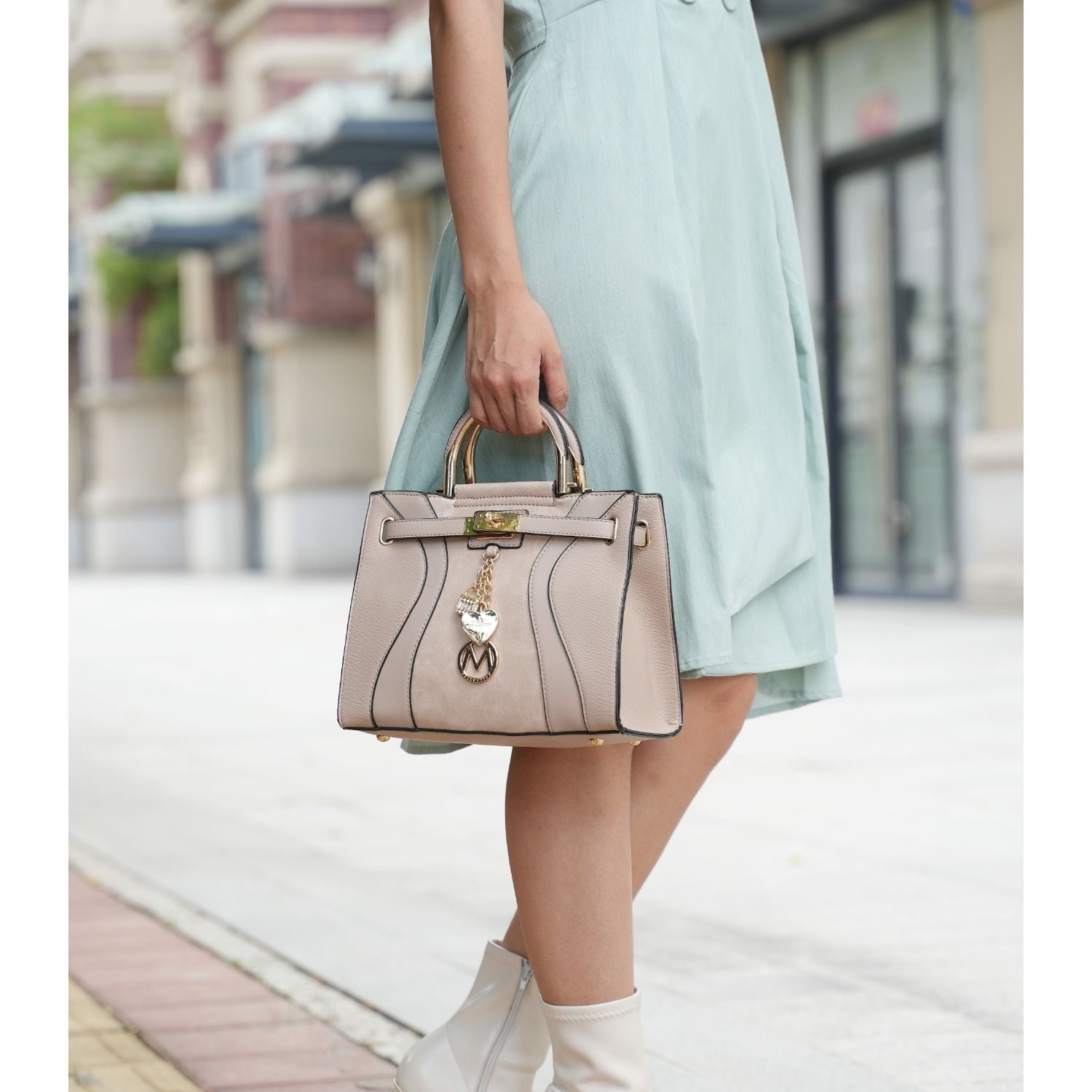 MKF COLLECTION by Mia K. Women's Vegan Leather Satchel Handbag, Rose ...