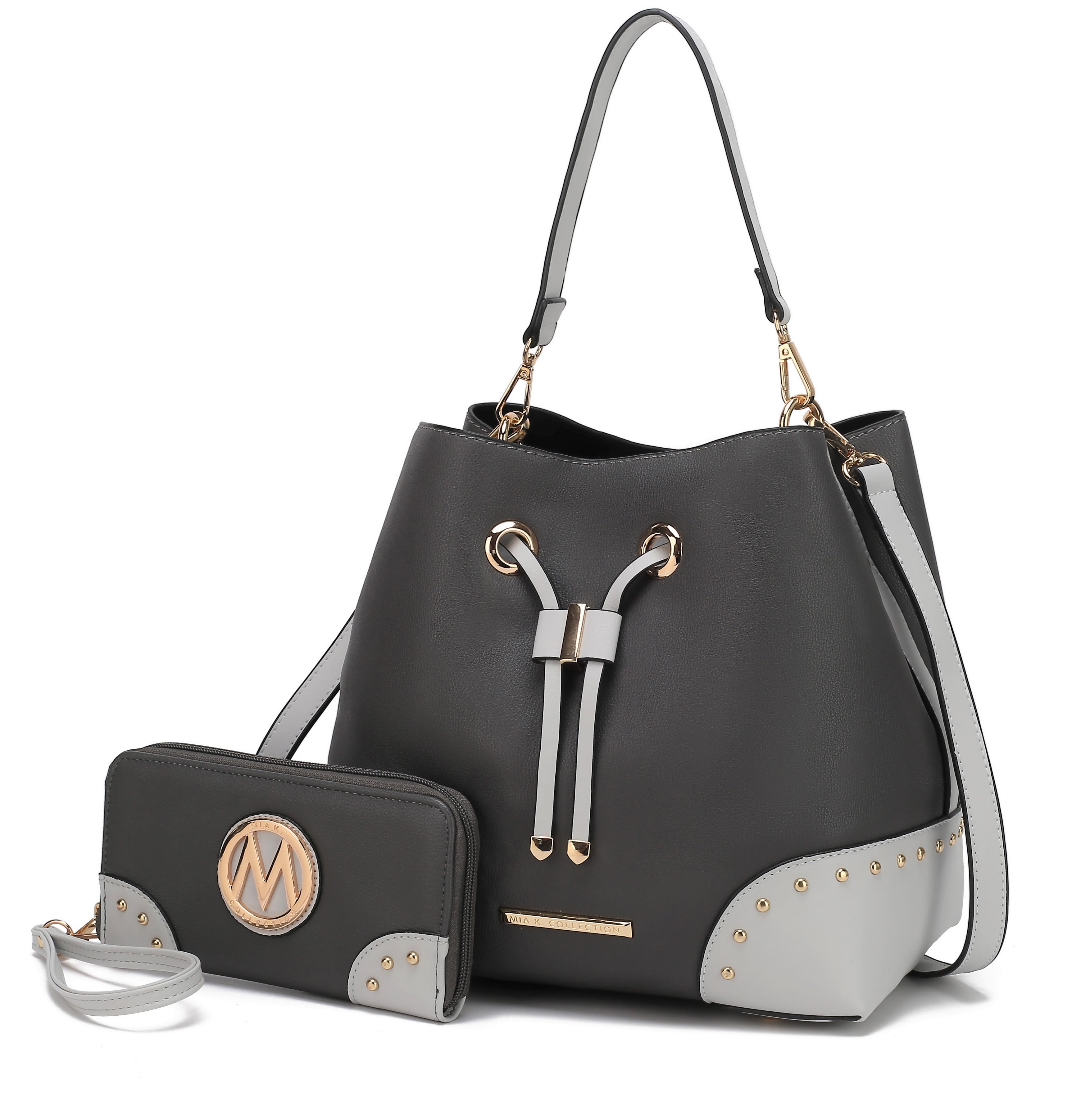 MKF Collection Callise Vegan Leather Women's Bucket Bag & Wristlet ...