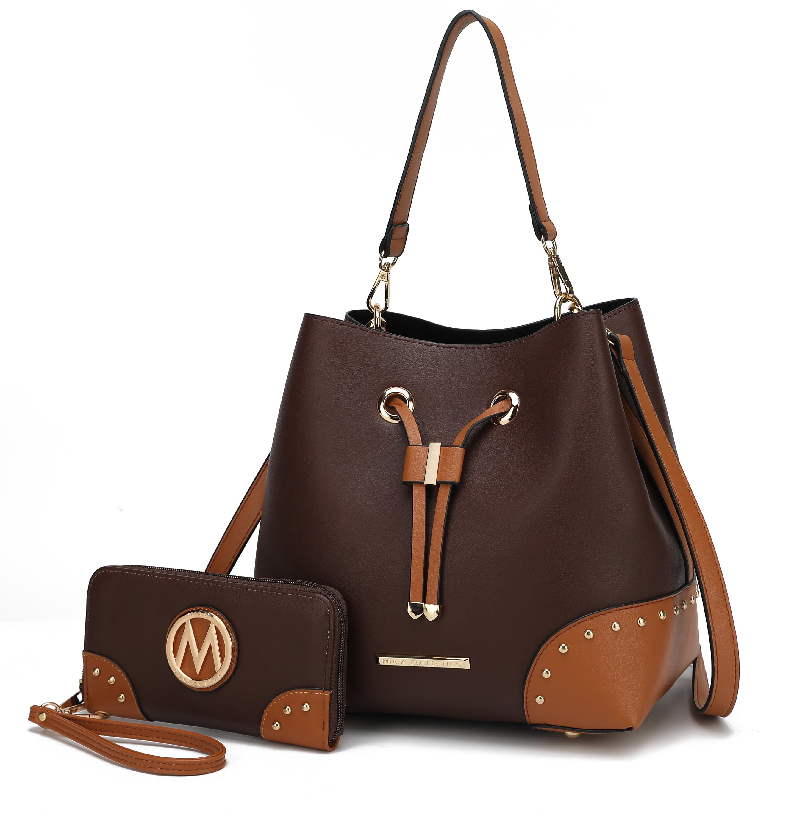 MKF Collection Callise Vegan Leather Women's Bucket Bag & Wristlet ...