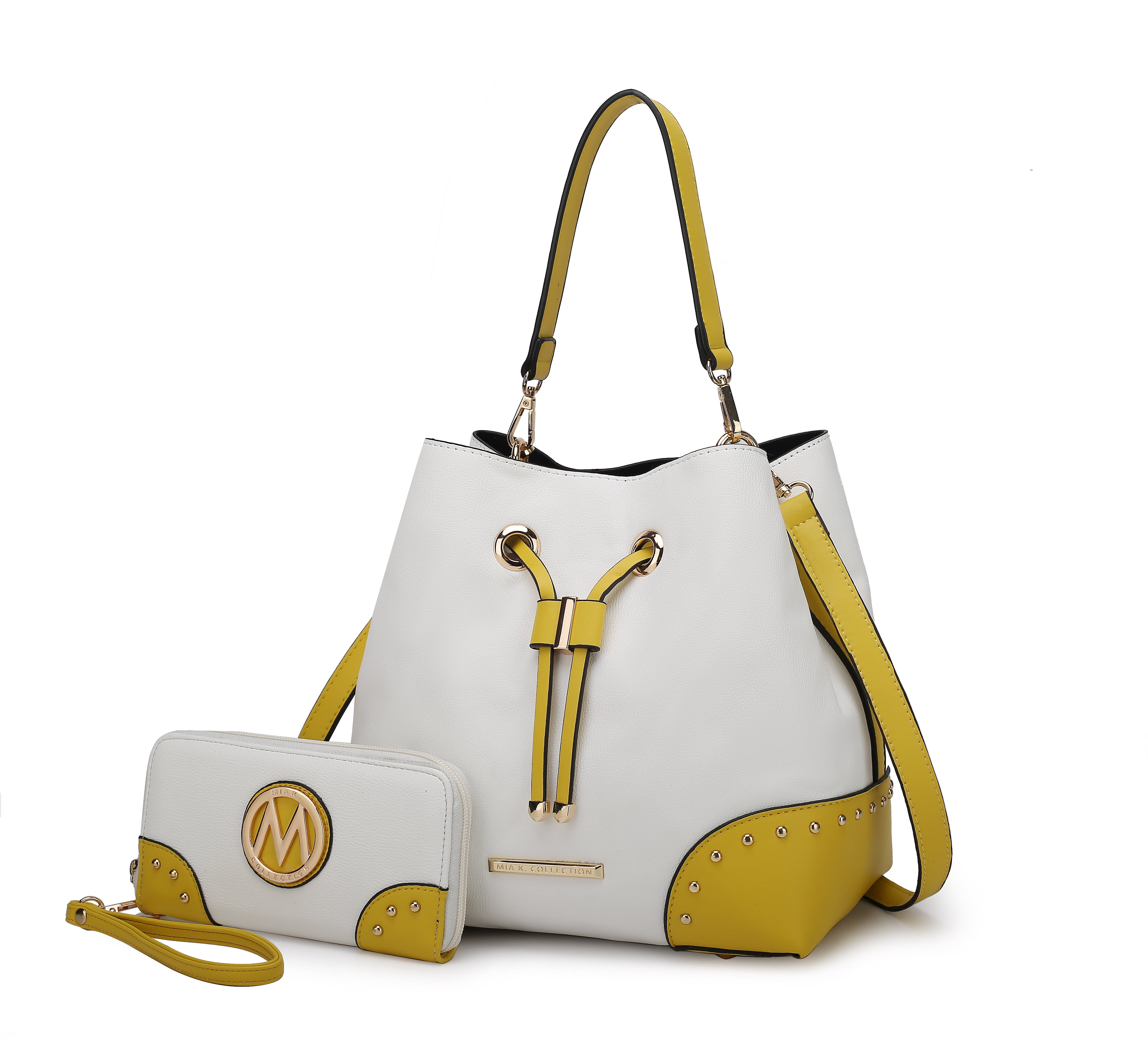 MKF Collection Callise Vegan Leather Women's Bucket Bag & Wristlet ...