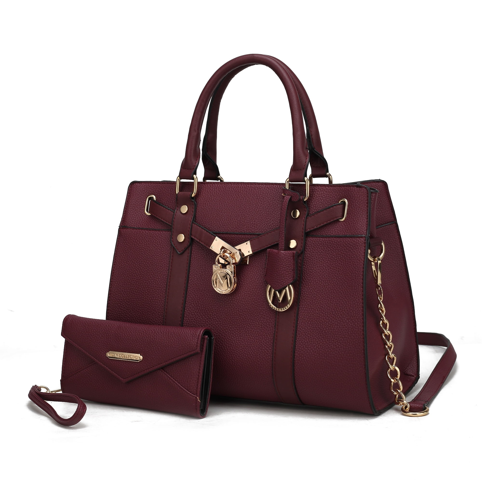 MKF Collection Christine Solid Vegan Leather Women's Satchel Handbag ...