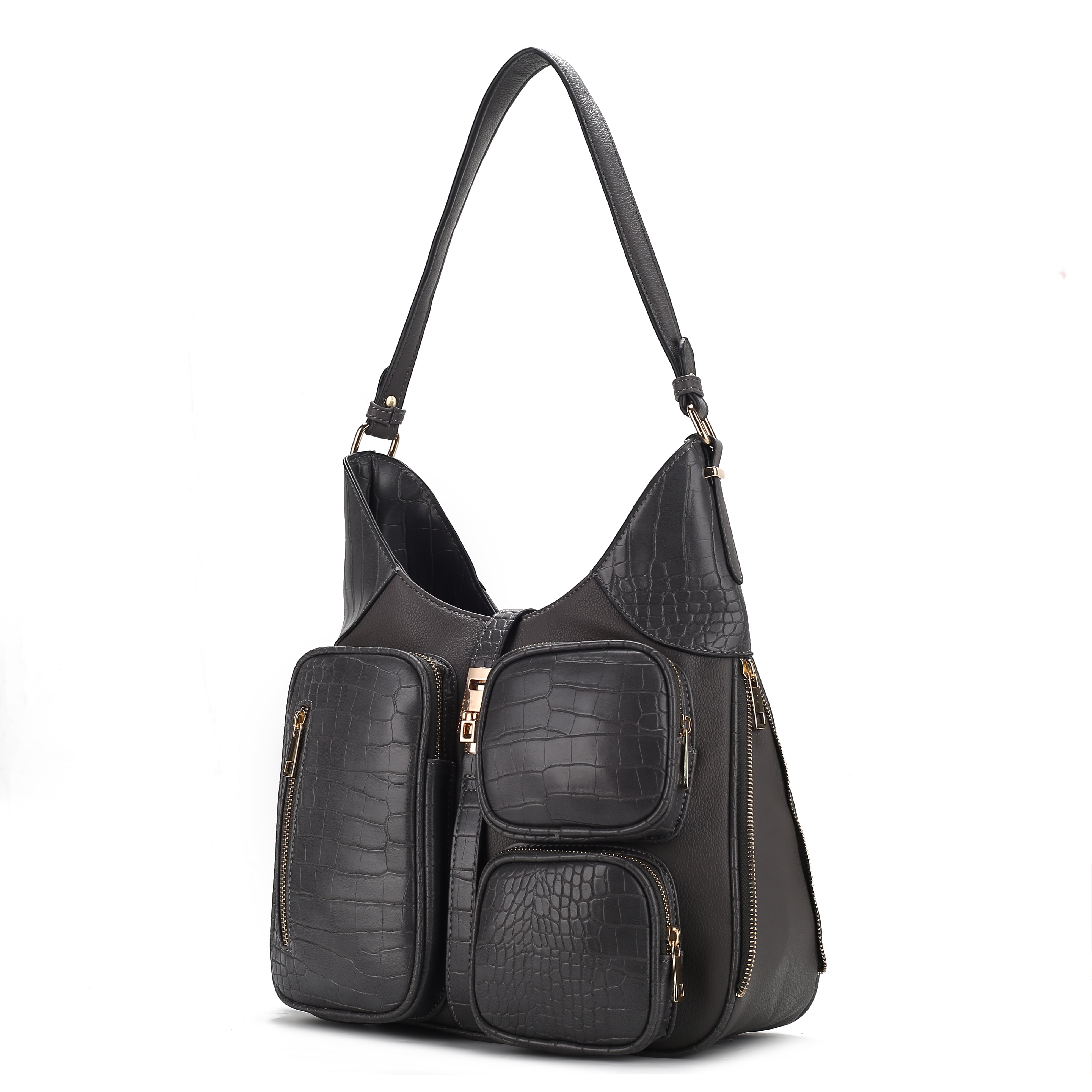 MKF Collection Daphne Crocodile-Embossed Vegan Leather Shoulder Bag ...