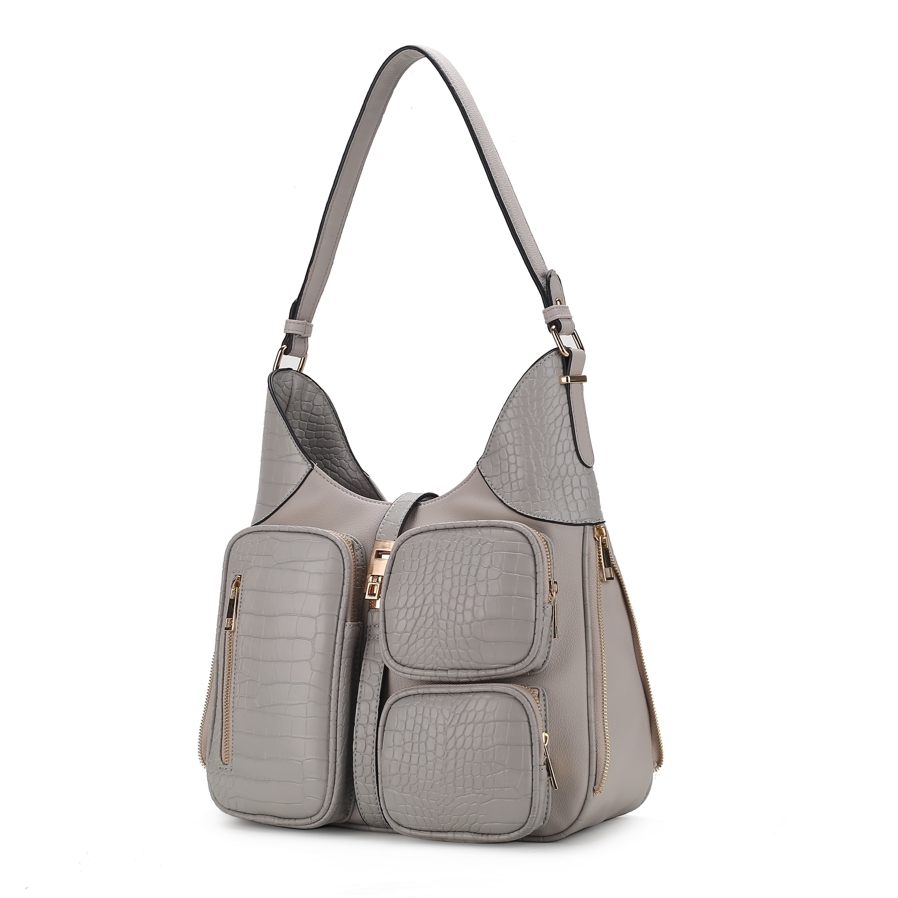 MKF Collection Daphne Crocodile-Embossed Vegan Leather Shoulder Bag ...
