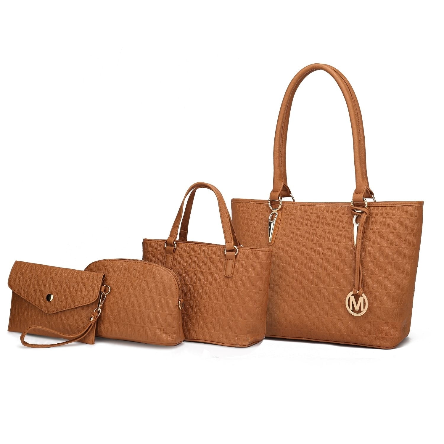 MKF Collection Edelyn Signature M-Embossed 4-Piece Tote Handbag Set ...