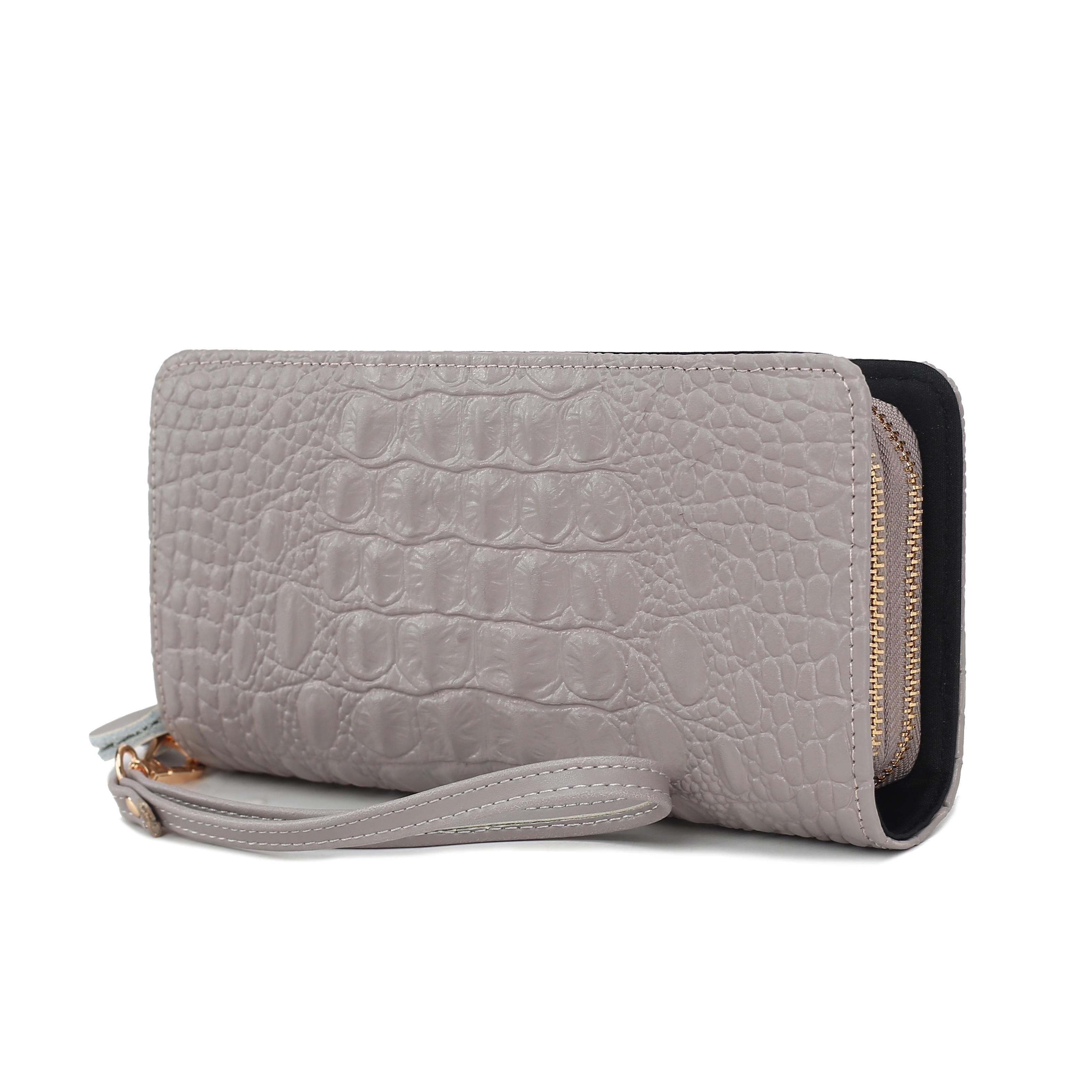 MKF Collection Eve Women’s Genuine Leather Crocodile-Embossed Wristlet ...