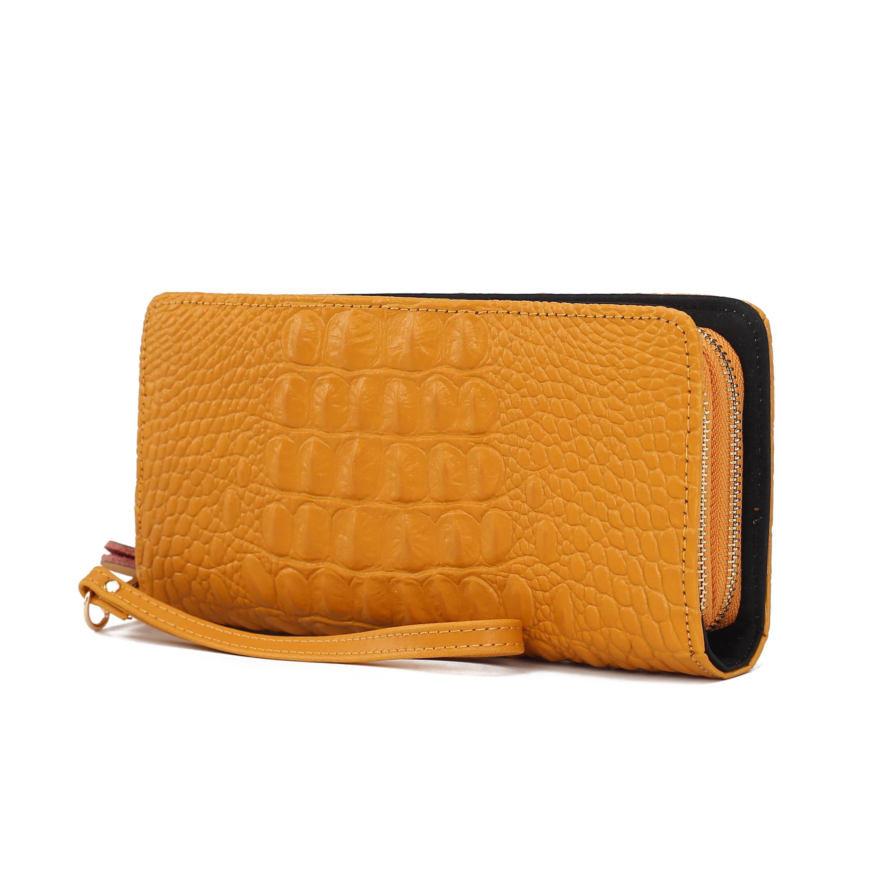 MKF Collection Eve Women’s Genuine Leather Crocodile-Embossed Wristlet ...