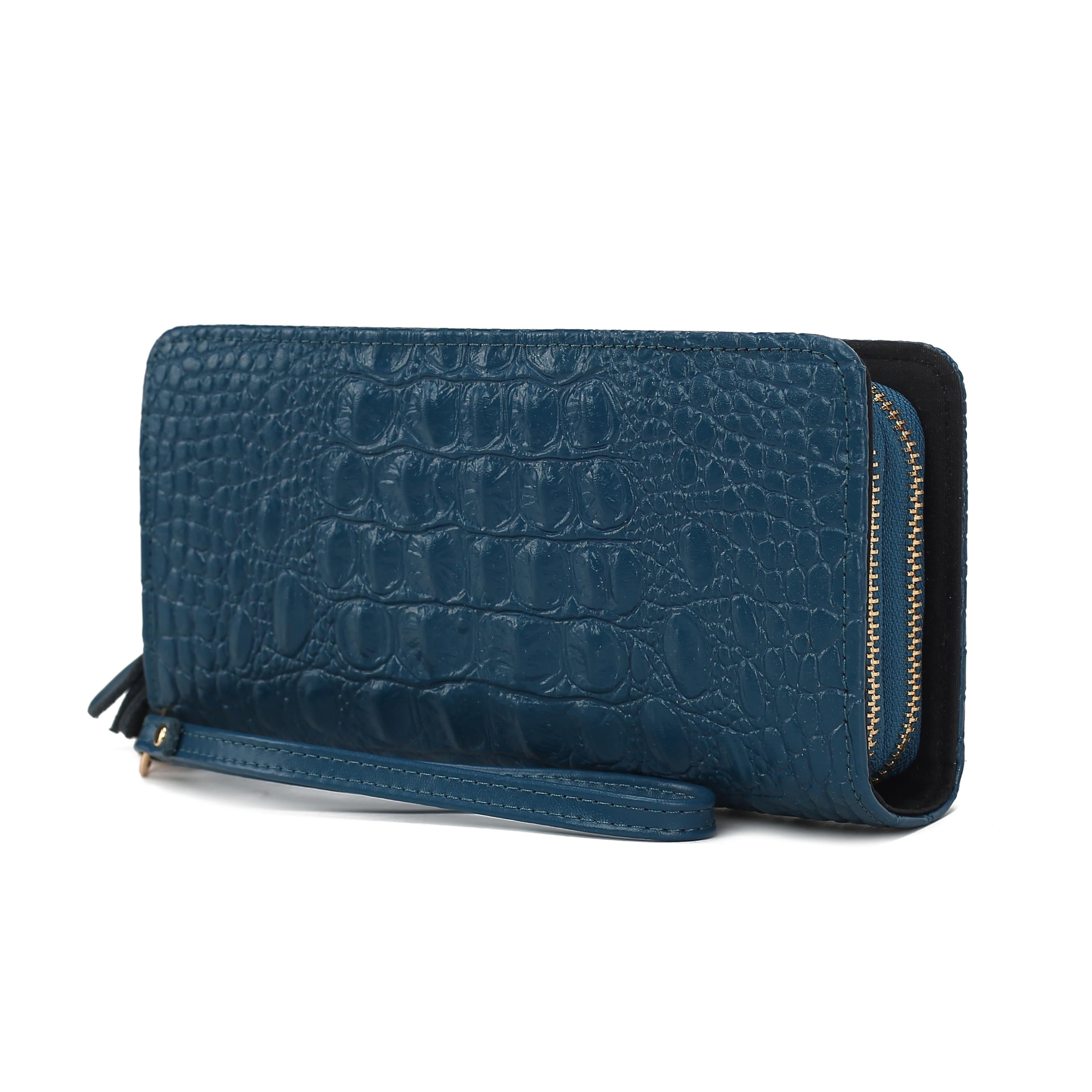 MKF Collection Eve Women’s Genuine Leather Crocodile-Embossed Wristlet ...