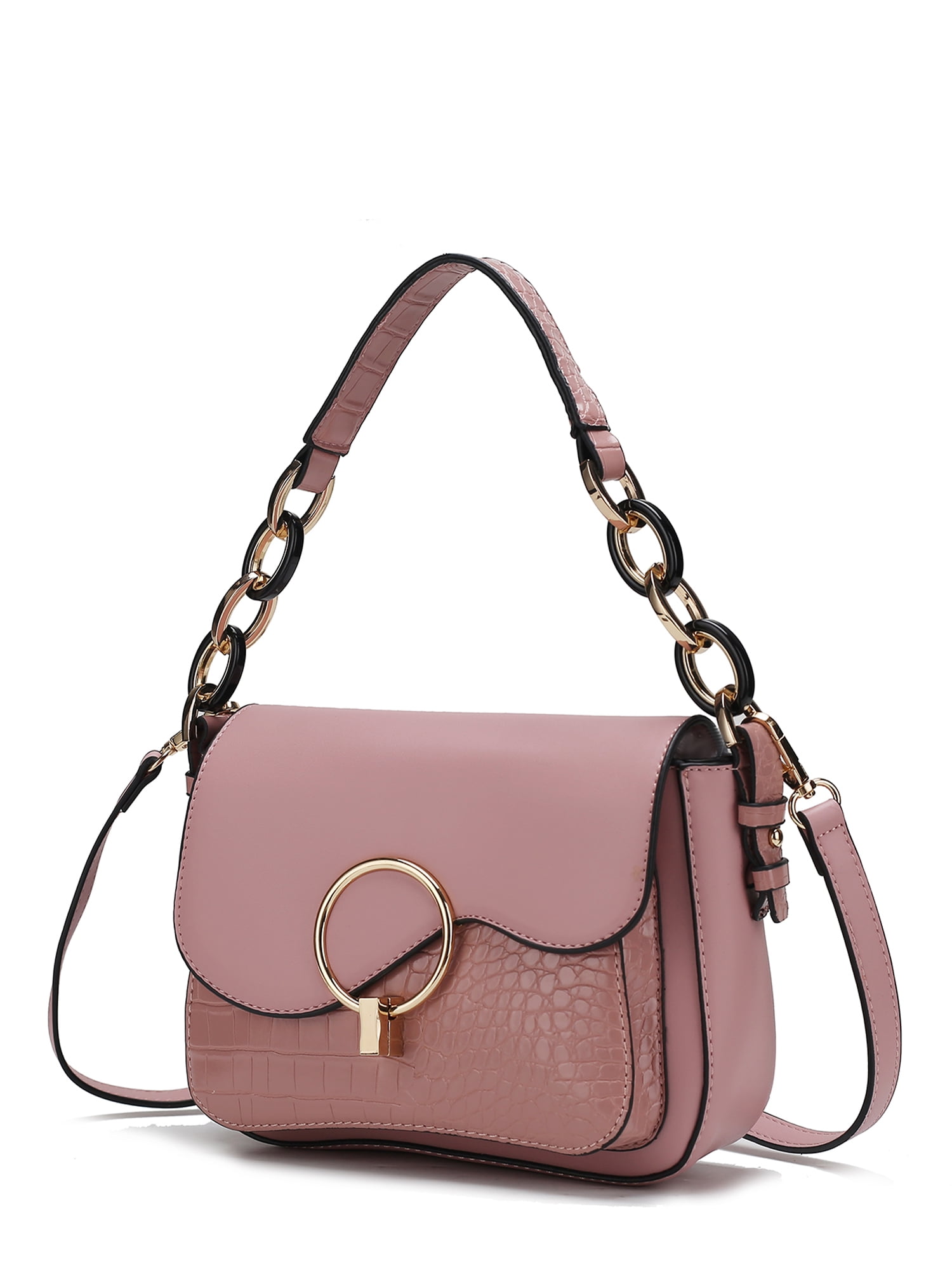 MKF Collection Fanta Croc Women's Shoulder Handbag by Mia K - Rose Pink ...