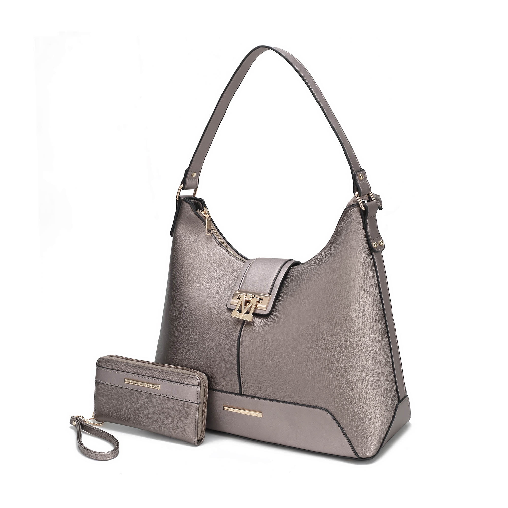 MKF Collection Graciela Women's Hobo Bag & Wallet, Vegan Leather Shoulder Bag 2pcs Set Handbag ...