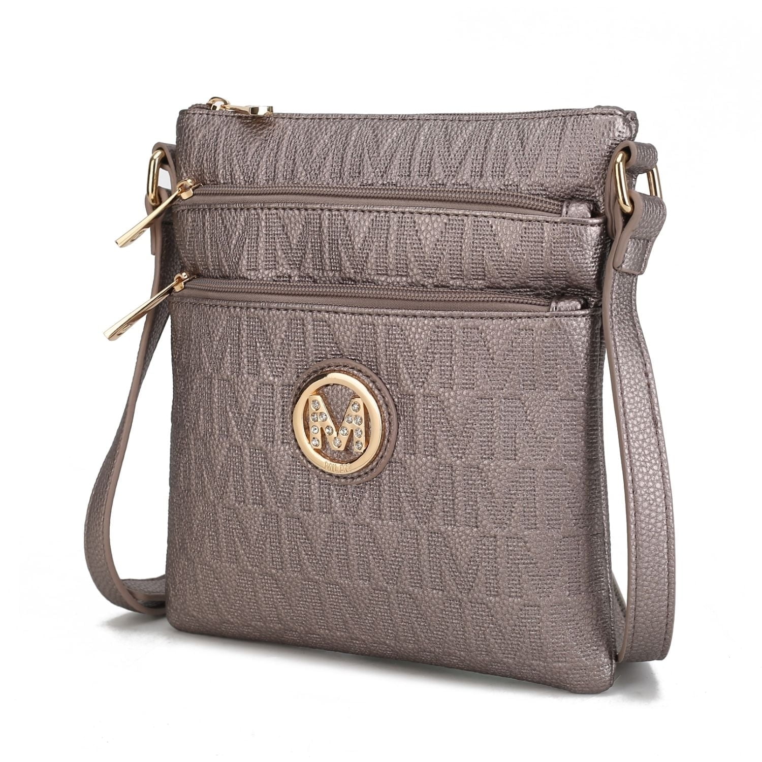 MKF Collection Lennit Embossed M Signature Crossbody Women's Handbag ...