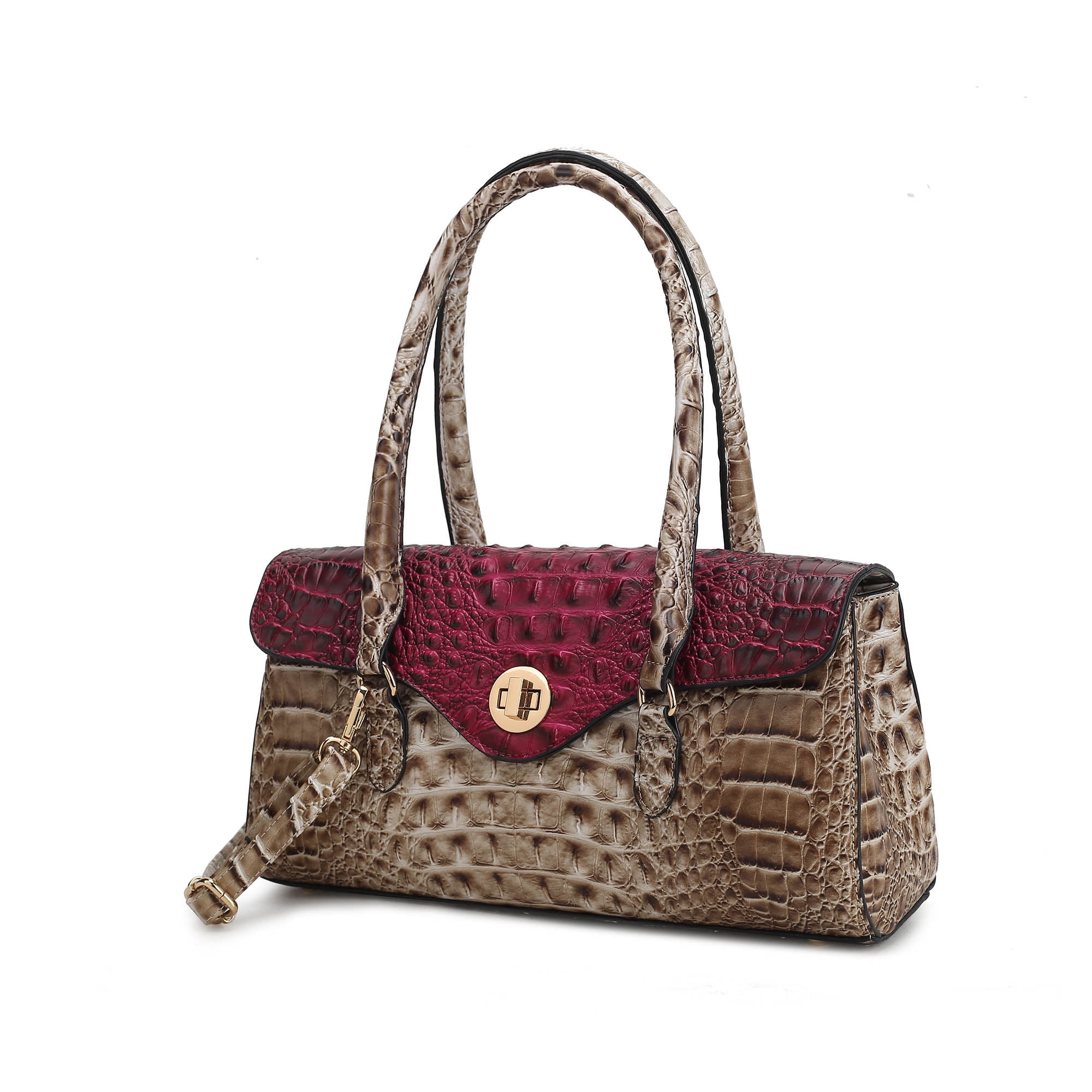 MKF Collection Liviana Shoulder Bag Women’s Medium Handbag Croc-Embossed Vegan Leather by Mia K ...