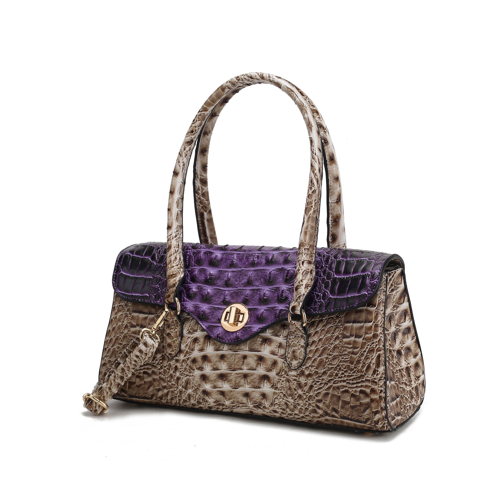MKF Collection Liviana Shoulder Bag Women’s Medium Handbag Croc-Embossed Vegan Leather by Mia K ...