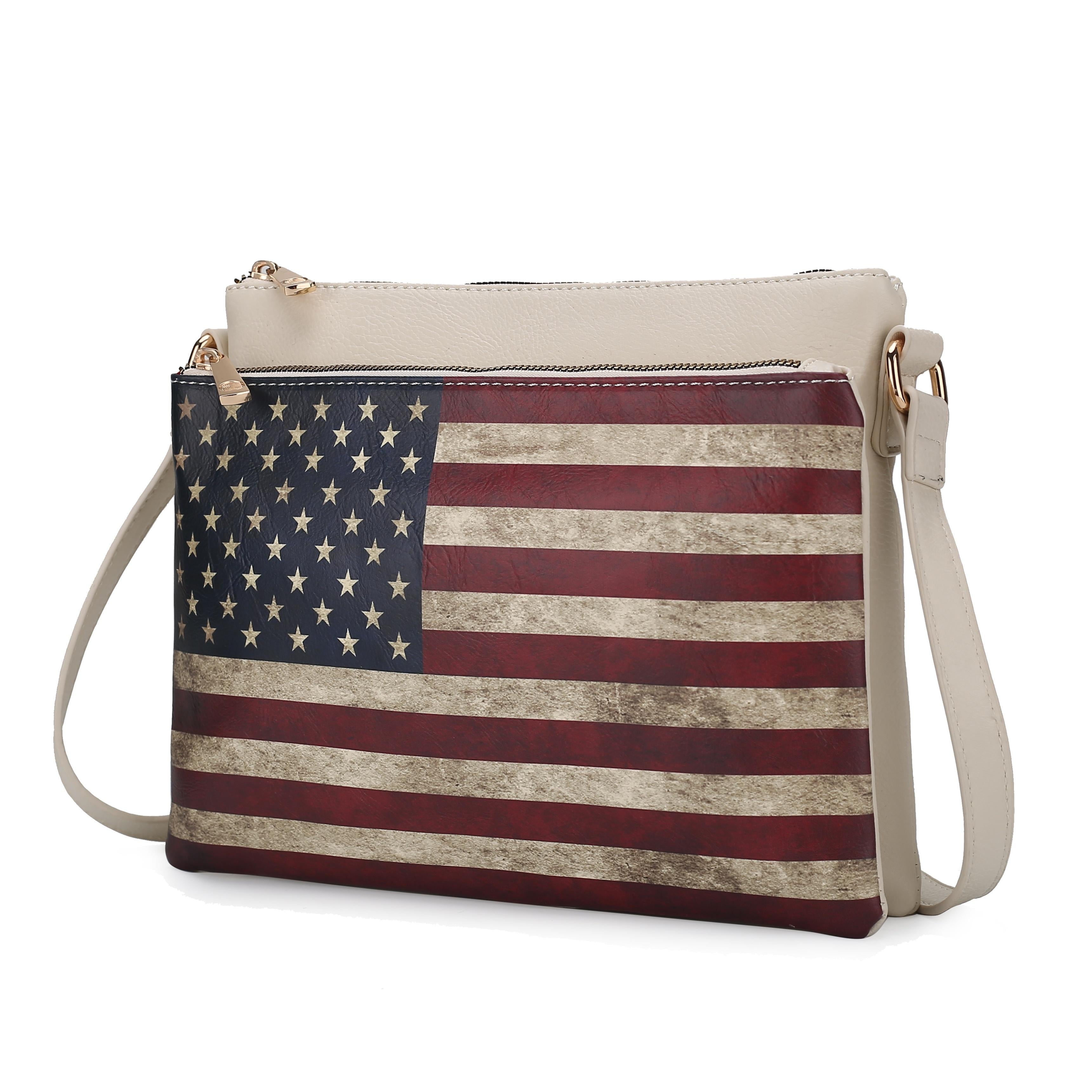MKF Collection Madeline Womens Crossbody Bag American Patriotic Vegan ...