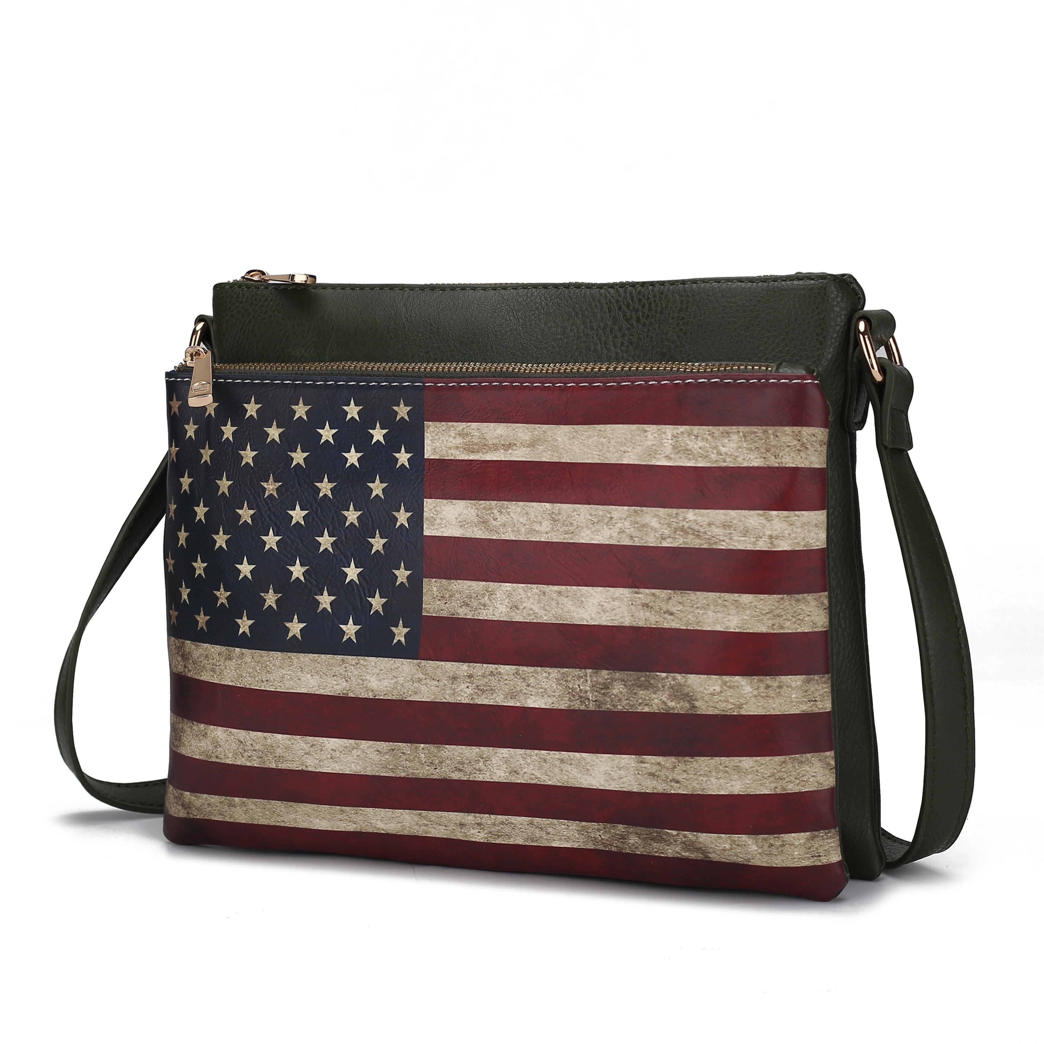 MKF Collection Madeline Womens Crossbody Bag American Patriotic Vegan ...