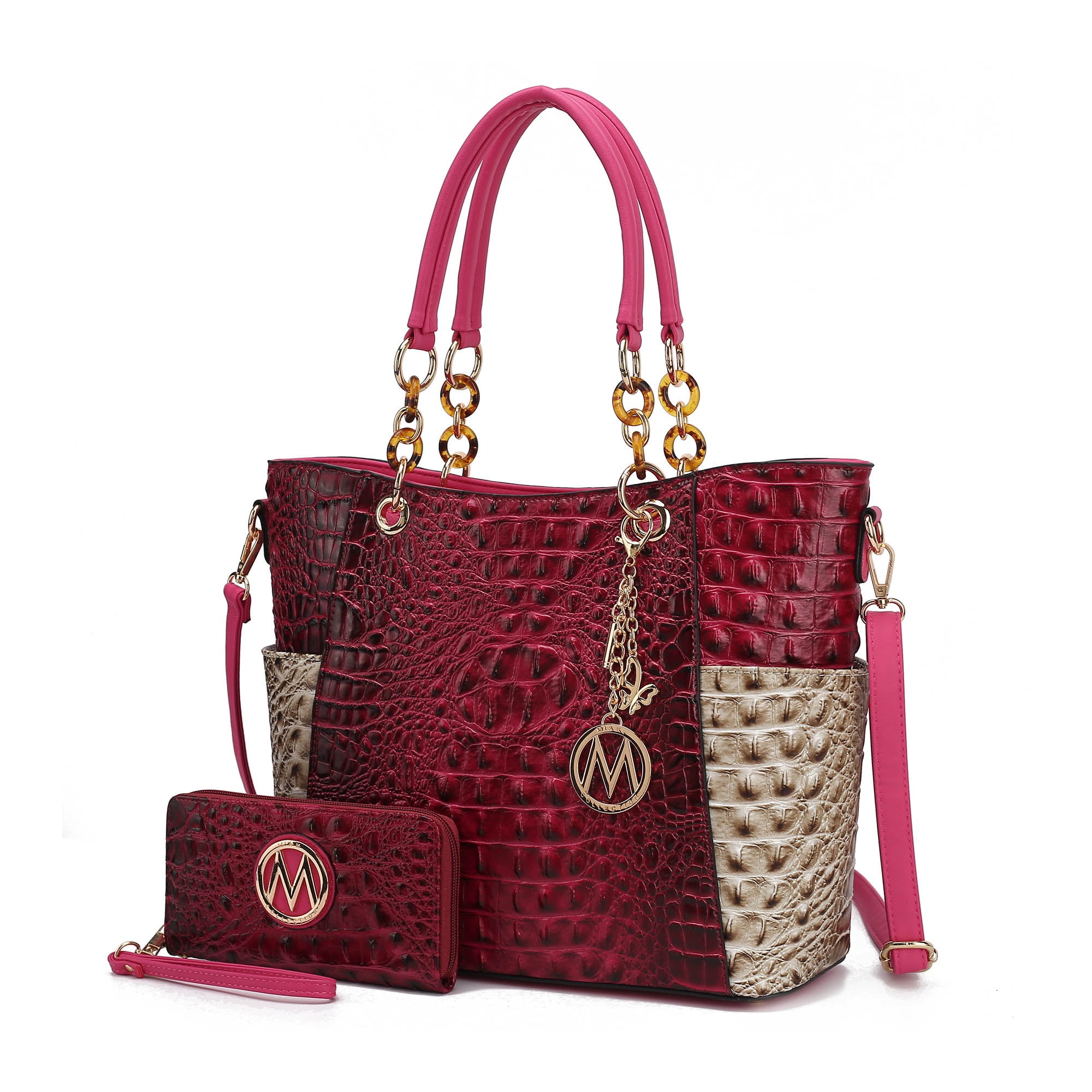MKF Collection Merlina Women’s Tote Bag with Wallet,Crocodile Vegan ...