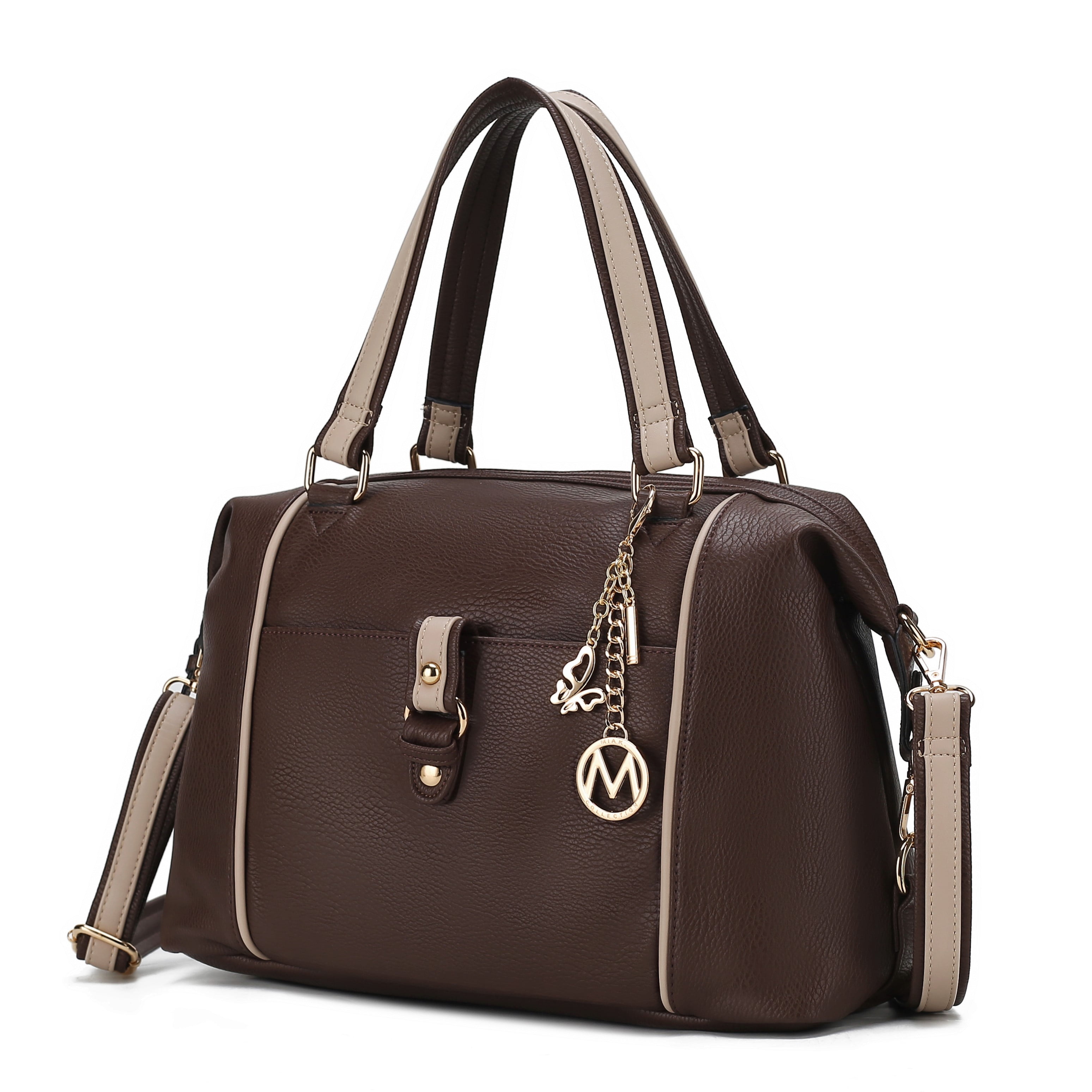 MKF Collection Opal Vegan Leather Medium Weekender Handbag for Women by Mia K - Coffee Taupe ...